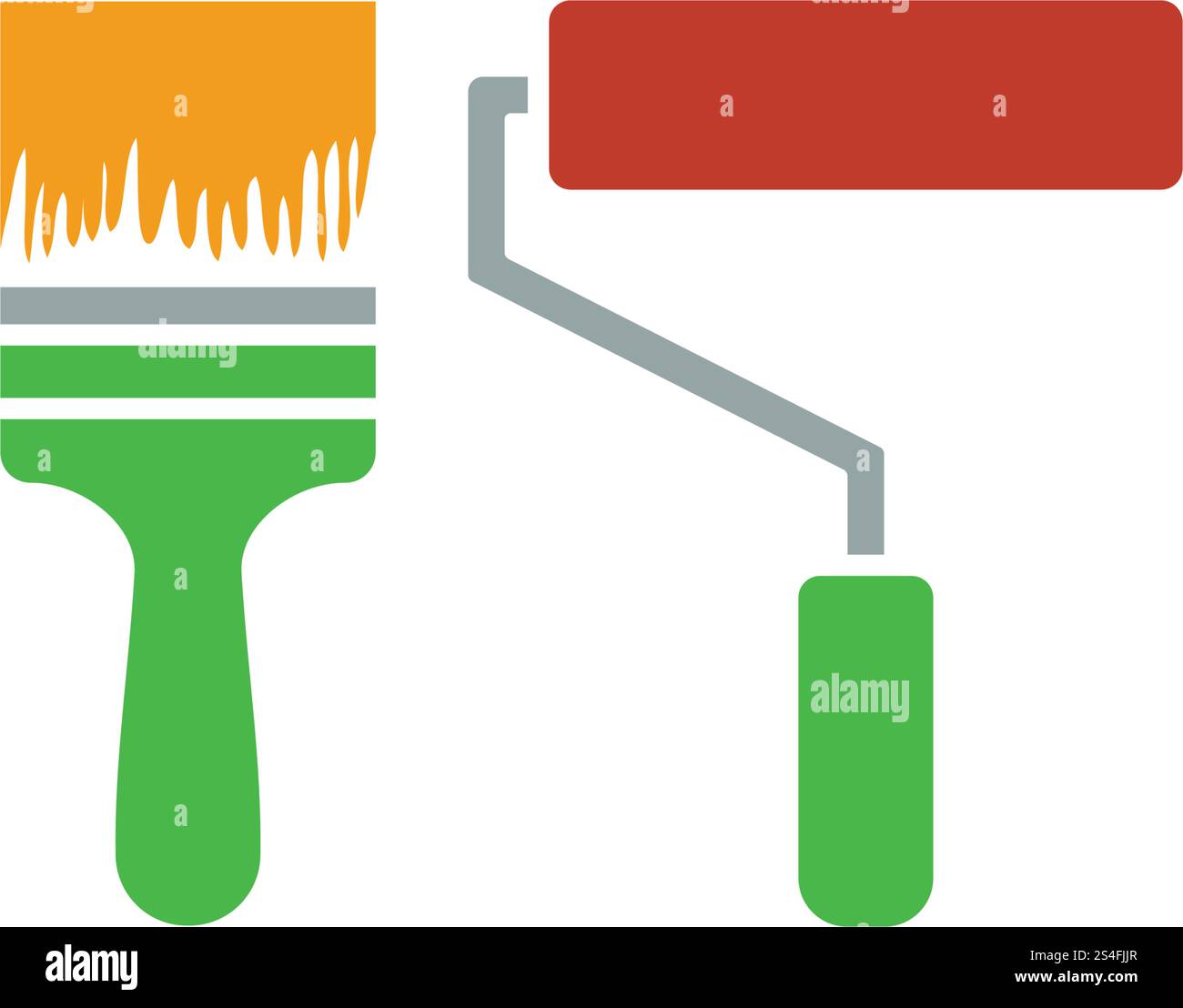 Icon of construction paint brushes. Flat design. Vector illustration ...