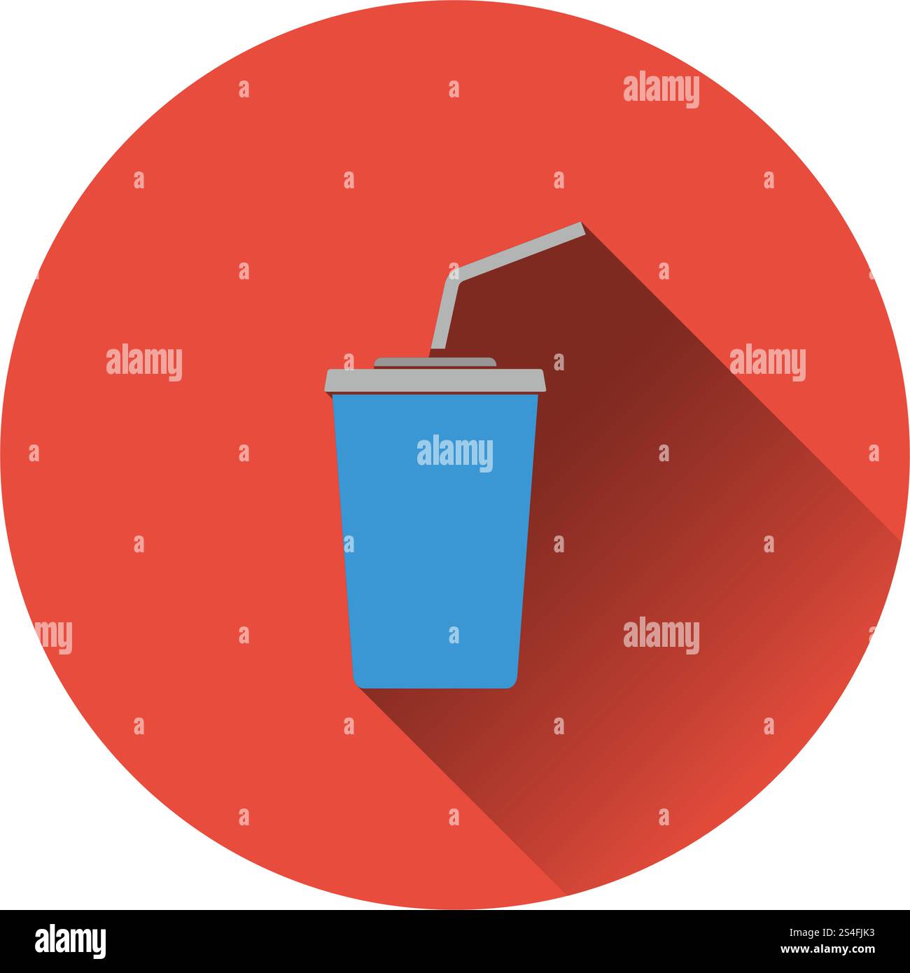 Cinema soda drink icon on gray background, round shadow. Vector ...