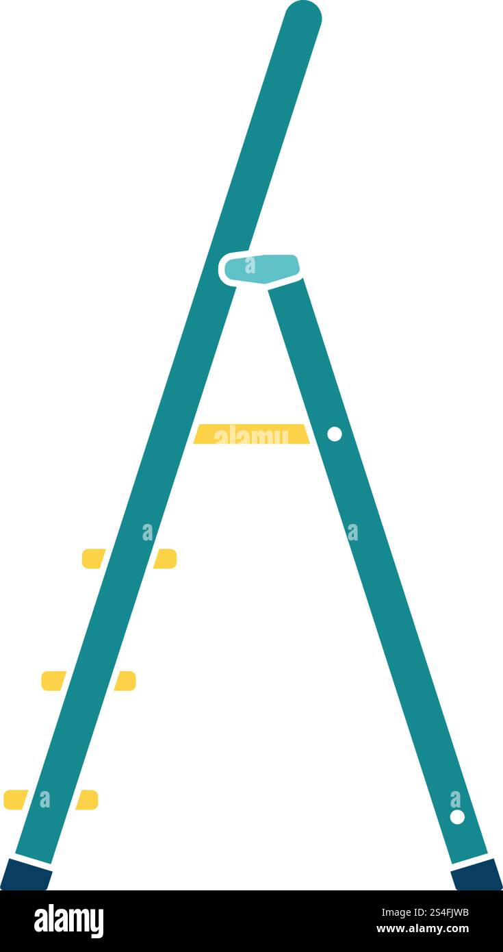 Construction ladder icon. Flat color design. Vector illustration Stock ...