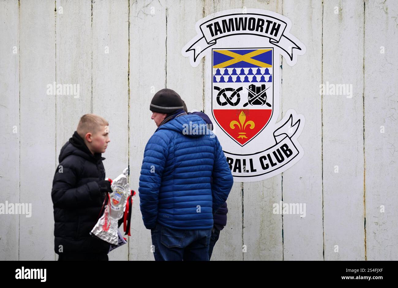 Tamworth fans outside the ground before during the Emirates FA Cup ...