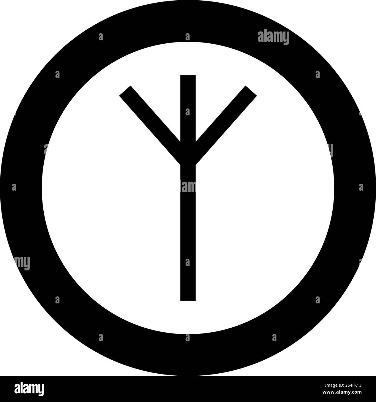 Algiz Elgiz rune elk reed defence symbol icon black color vector in ...