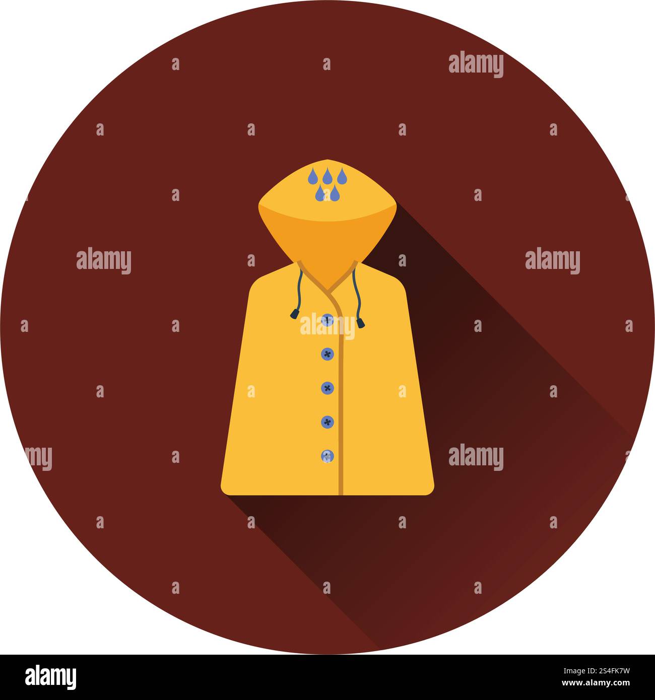Flat design icon of raincoat in ui colors. Vector illustration Stock ...