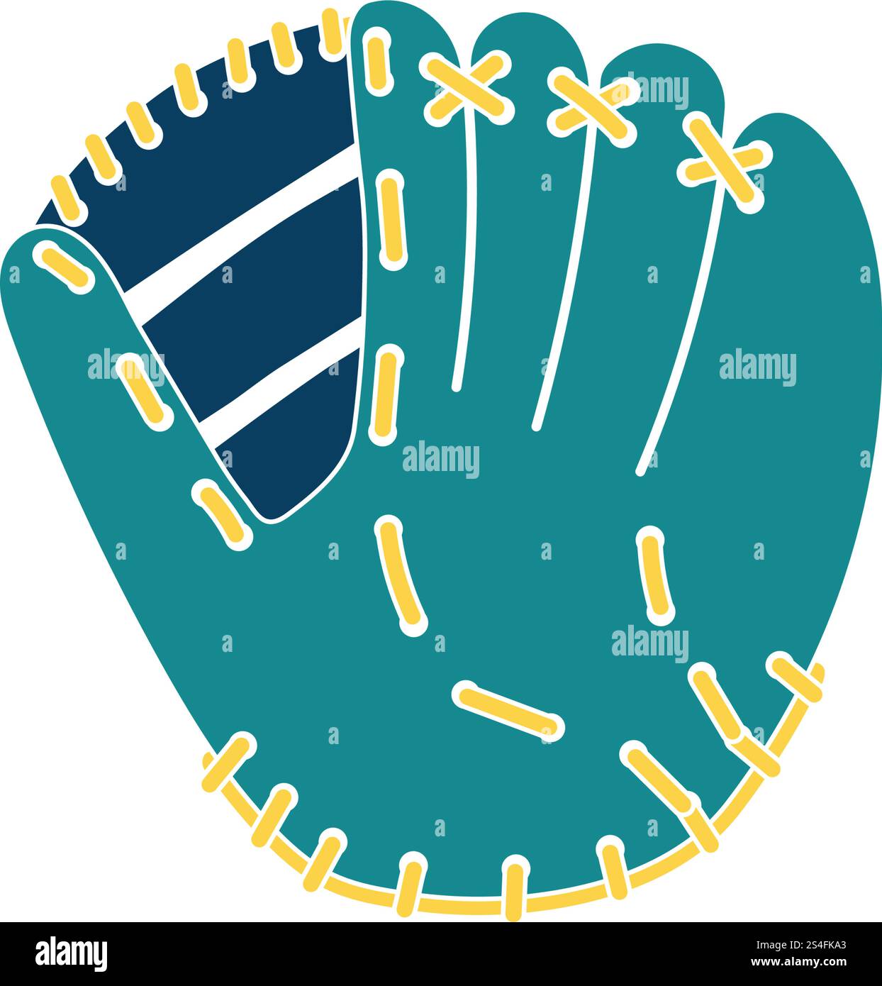 Baseball glove icon. Flat color design. Vector illustration Stock ...