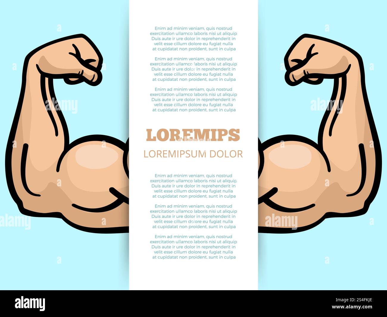 Male muscle arms banner template. Sport fitness poster. Vector ...