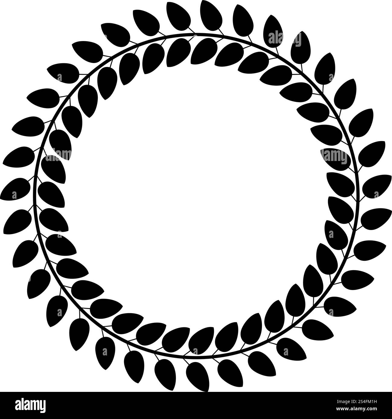 Floral circle Wreath of leaves Round floral frames Floral border icon ...
