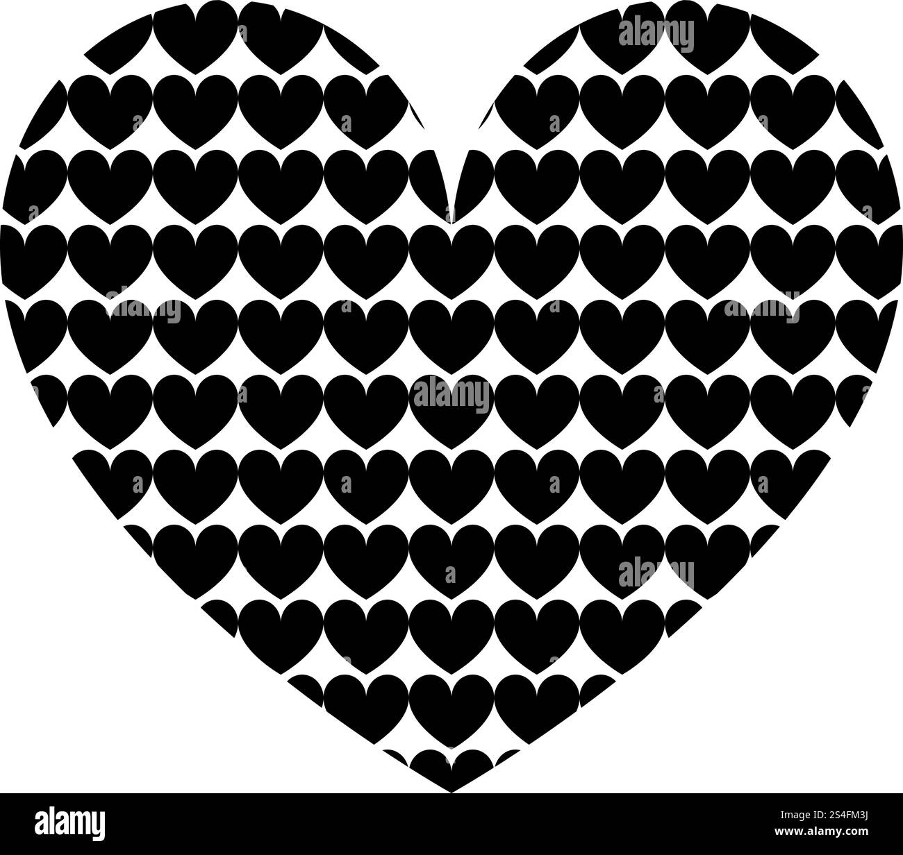 Heart with hearts inside Heart pattern in heart icon black color vector ...
