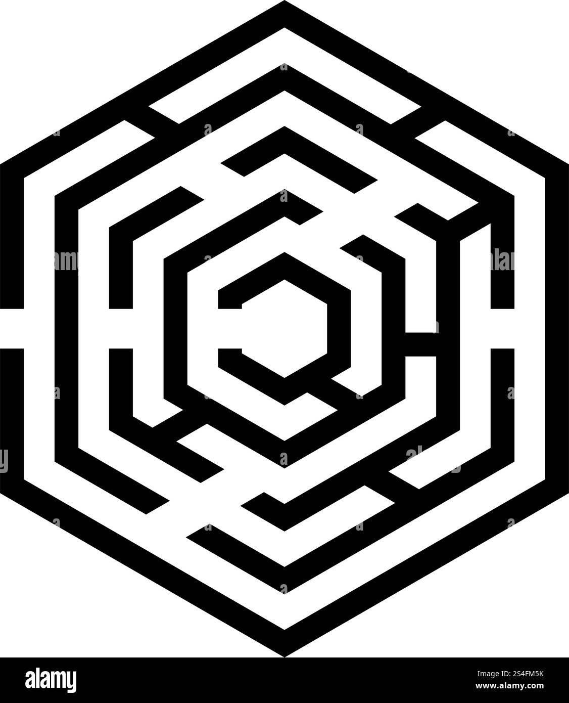 Hexagonal Maze Hexagon maze Labyrinth with six corner icon black color ...