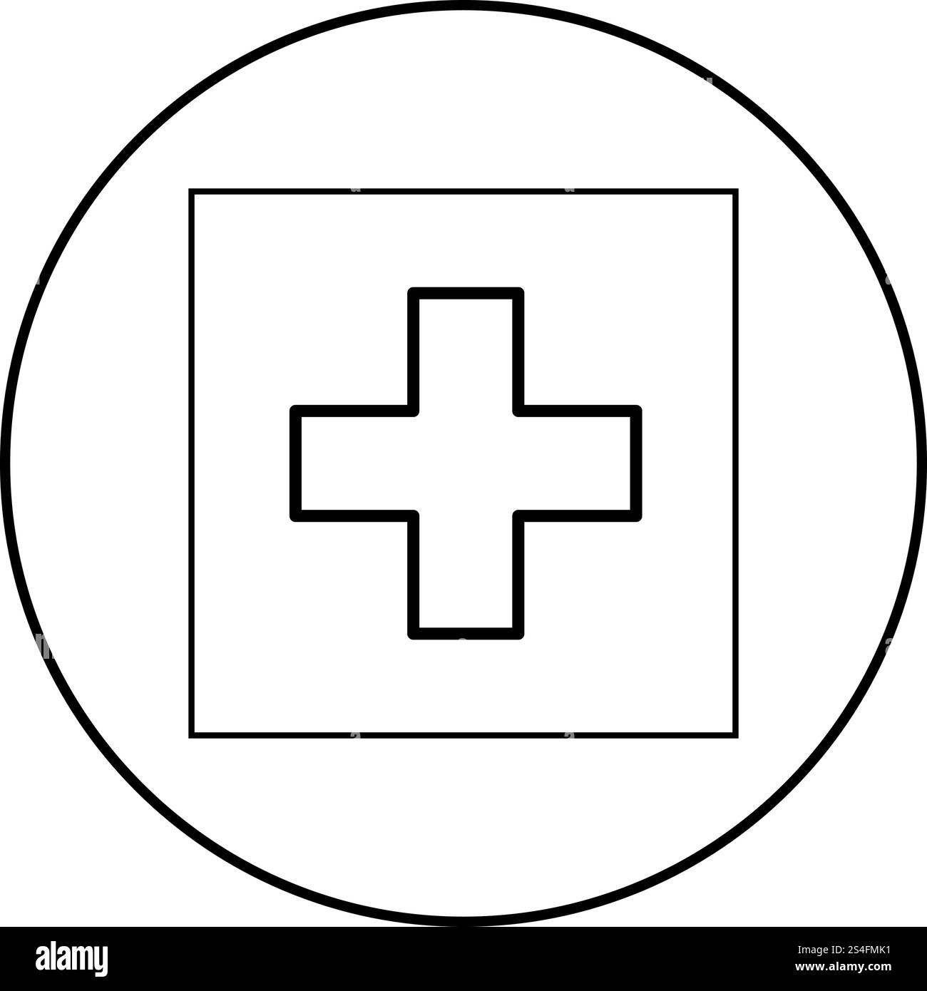 Flag of Switzerland icon outline black color vector in circle round ...