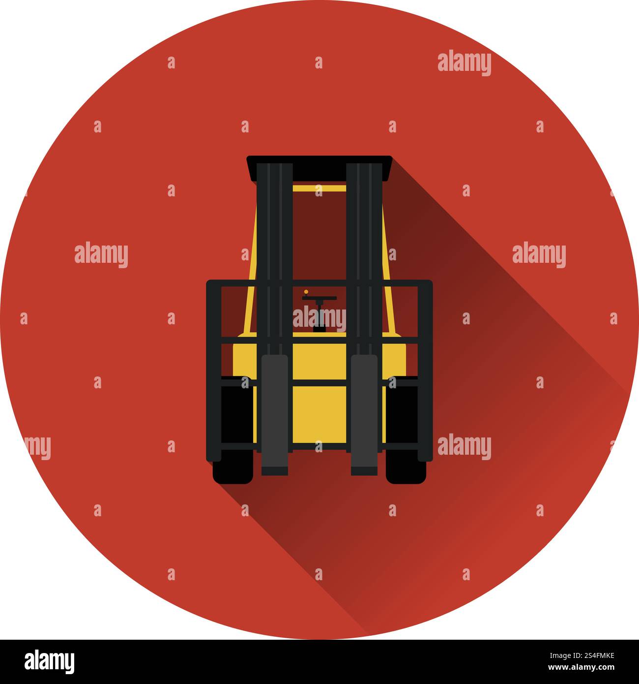 Warehouse forklift icon. Flat color with shadow design. Vector ...