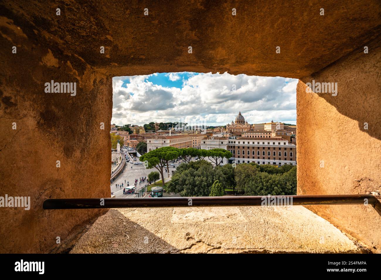 Scenic View of Rome from a Historic Window Frame Stock Photo - Alamy