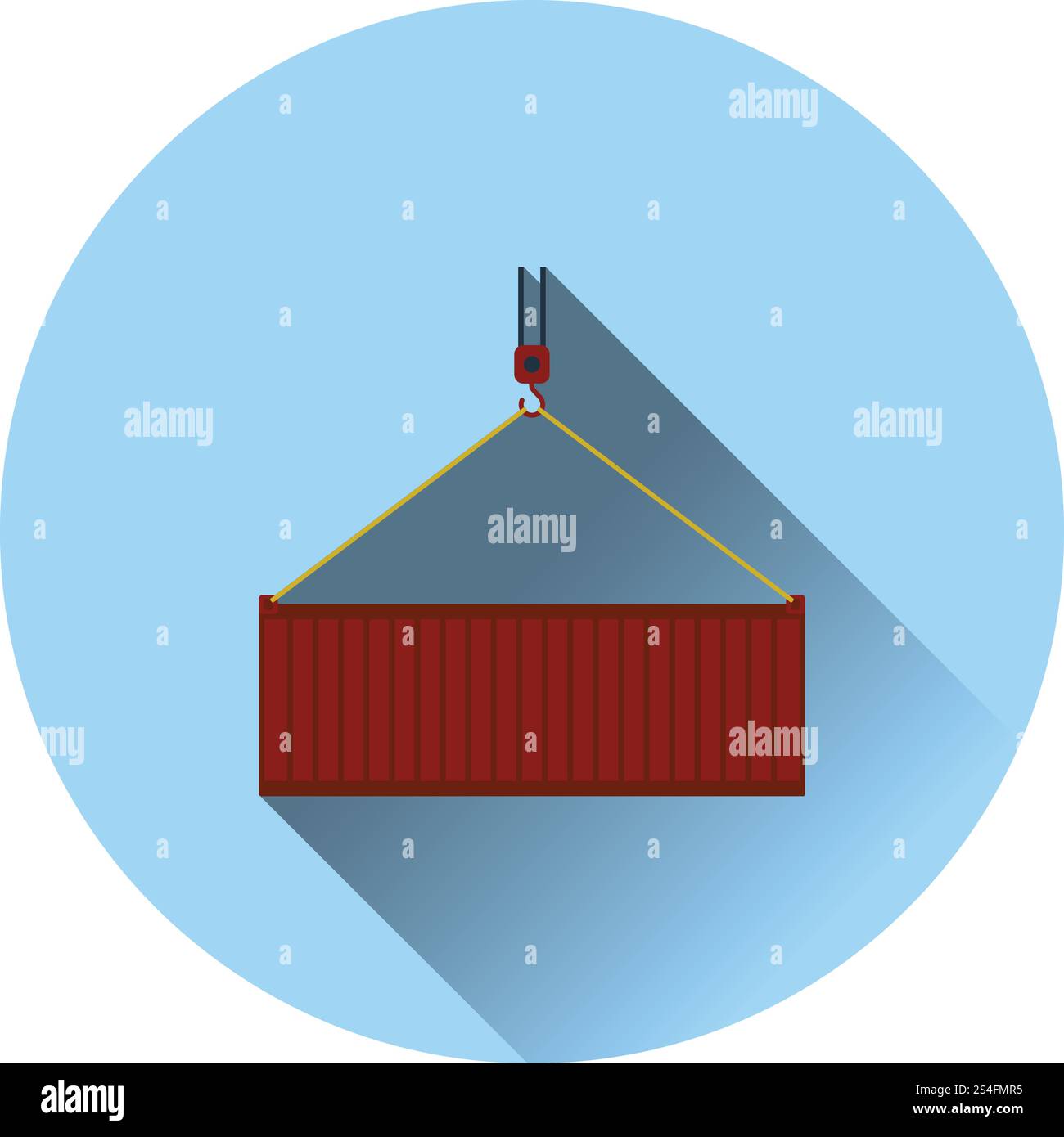 Crane hook lifting container. Logistic concept icon. Flat color with ...