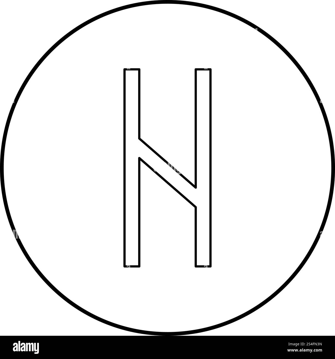 Hagalaz rune Hagall hail havos icon outline black color vector in ...