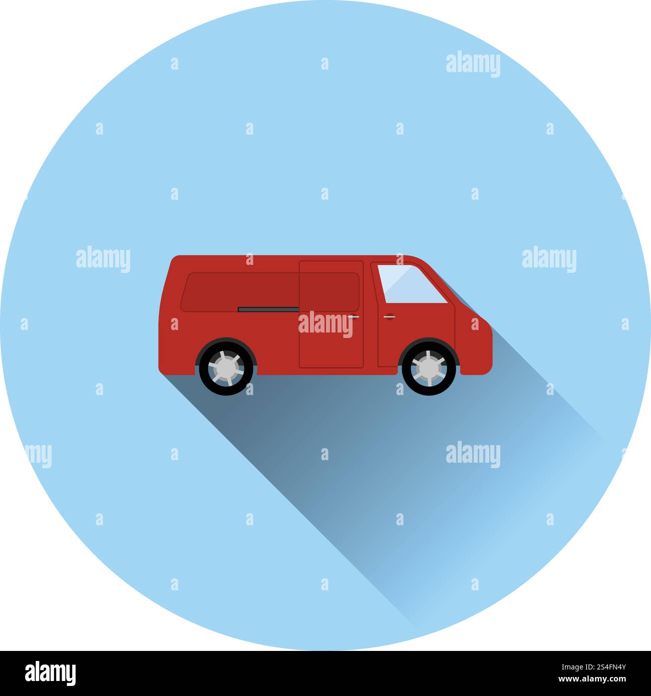 Commercial van icon. Flat color with shadow design. Vector illustration ...