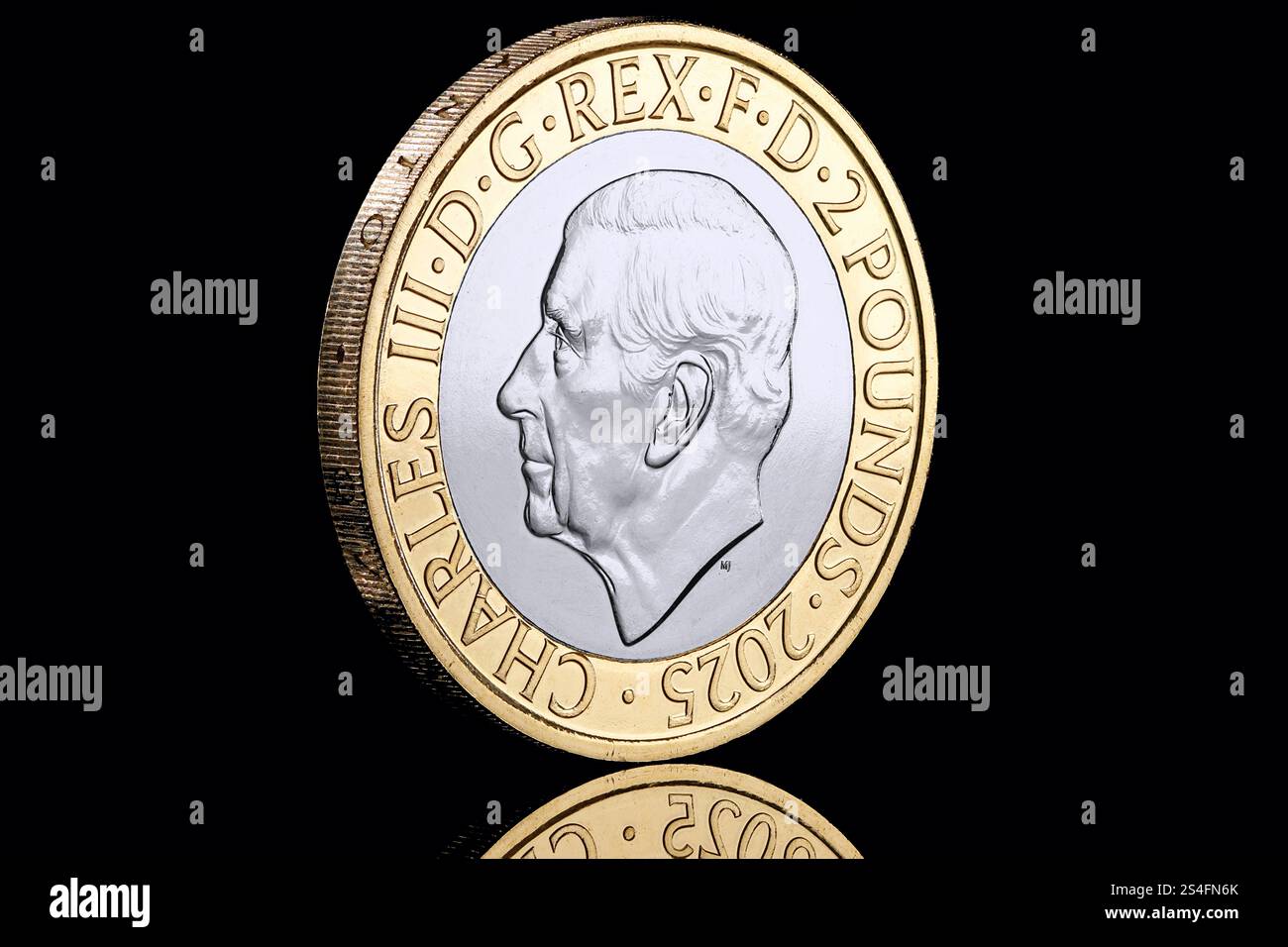 2025 UK £2 coin featuring Martin Jennings coin portrait of KIng Charles ...