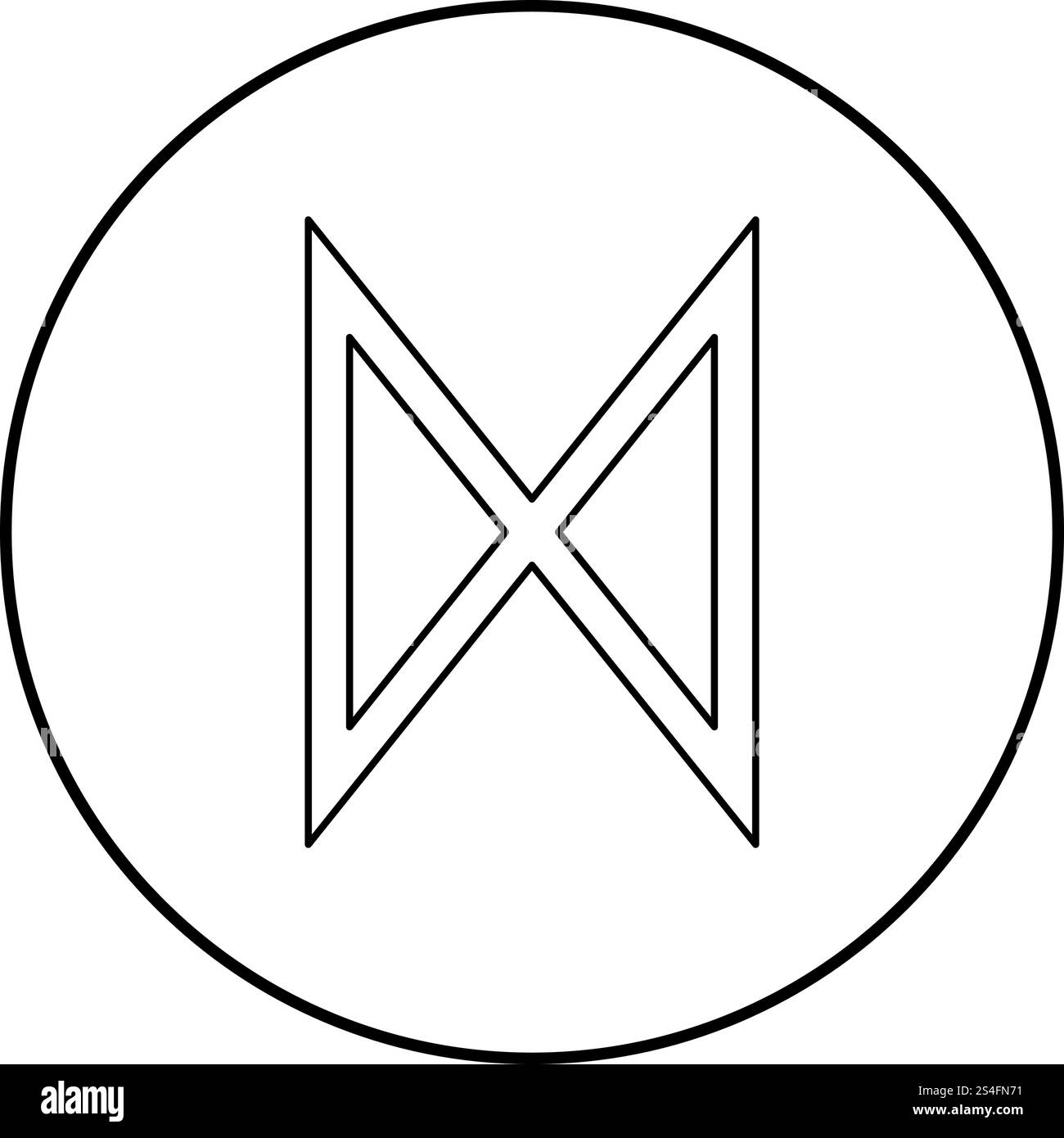 Dagaz rune dawn day symbol icon outline black color vector in circle ...