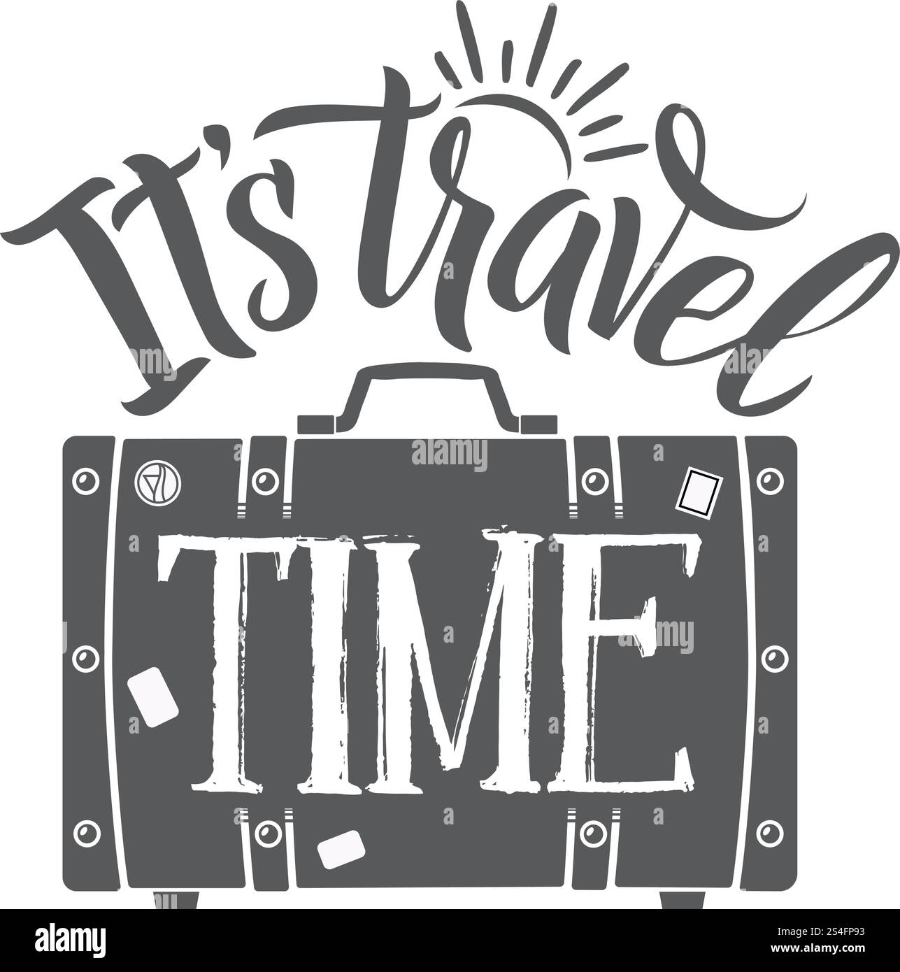 Illustration of suitcase travel symbol. And some hand writing ...