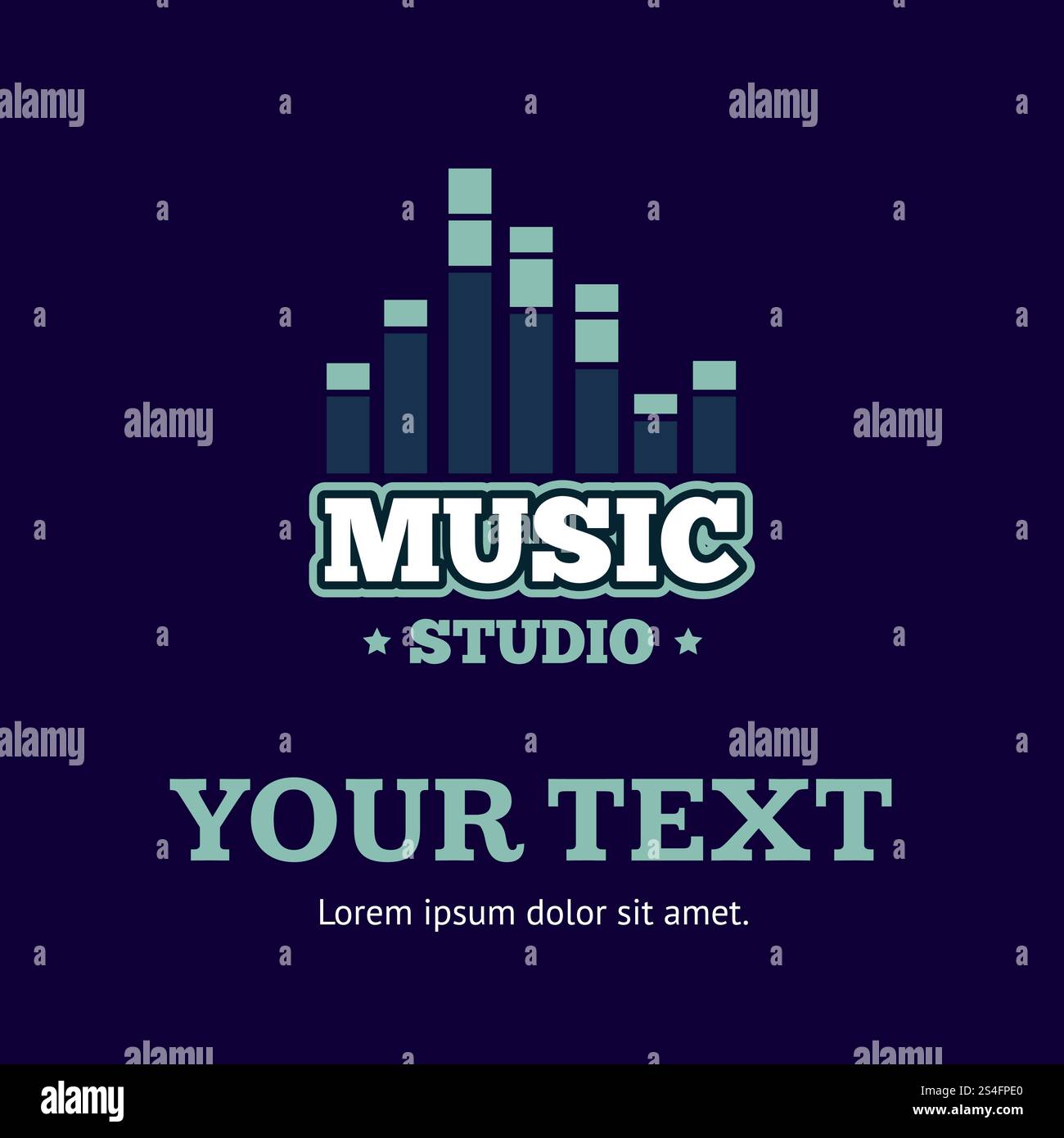 Retro sound record studio vector logo, badge, emblem with sound waves ...