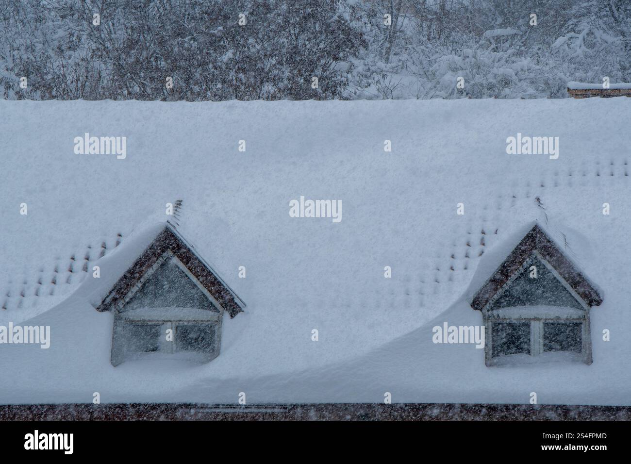 Snow-Covered Rooftop: The First Snow of 2025 Stock Photo - Alamy