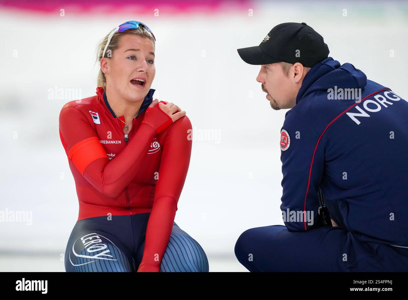 Heerenveen, Netherlands. 11th Jan, 2025. HEERENVEEN, NETHERLANDS - JANUARY 11: Aurora Grinden ...