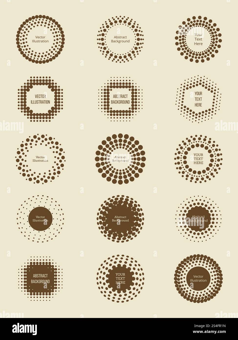 Vintage halftone dotted banners collection. Set of rounds, vector ...