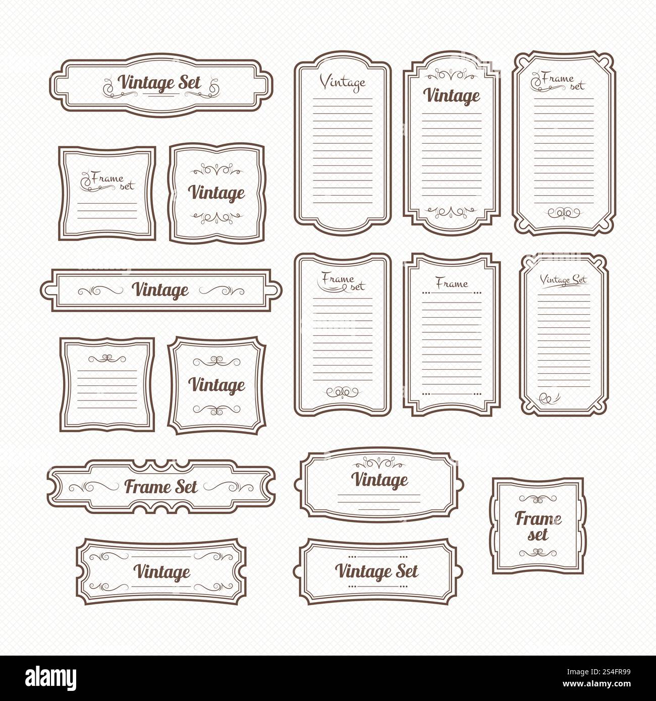 Decorative frames. Vector vintage borders set. Frame border for menu or ...