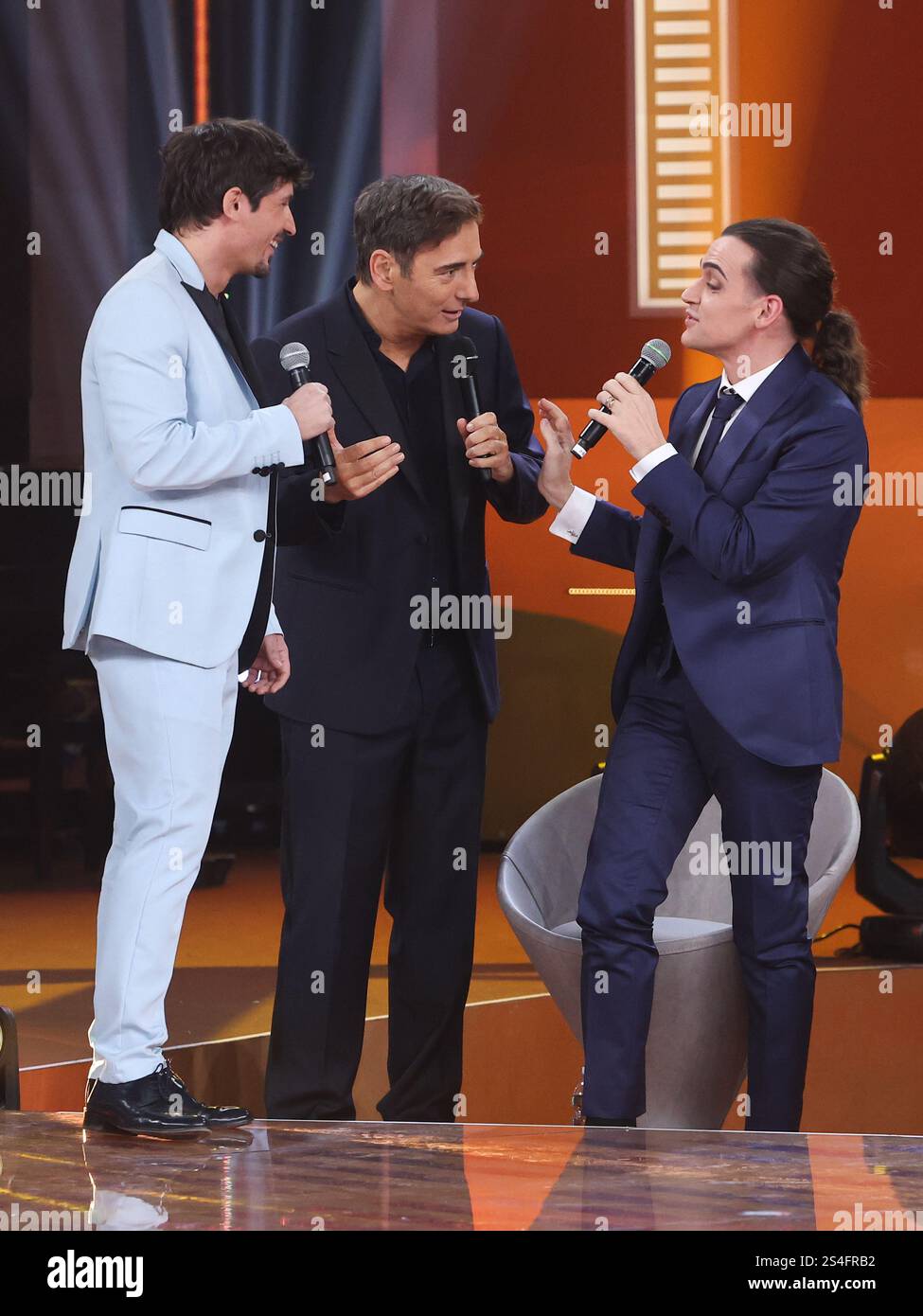 Rome, Italy. 11th Jan, 2025. Rome, Rai studios ex Dear, TV show "Now or ...