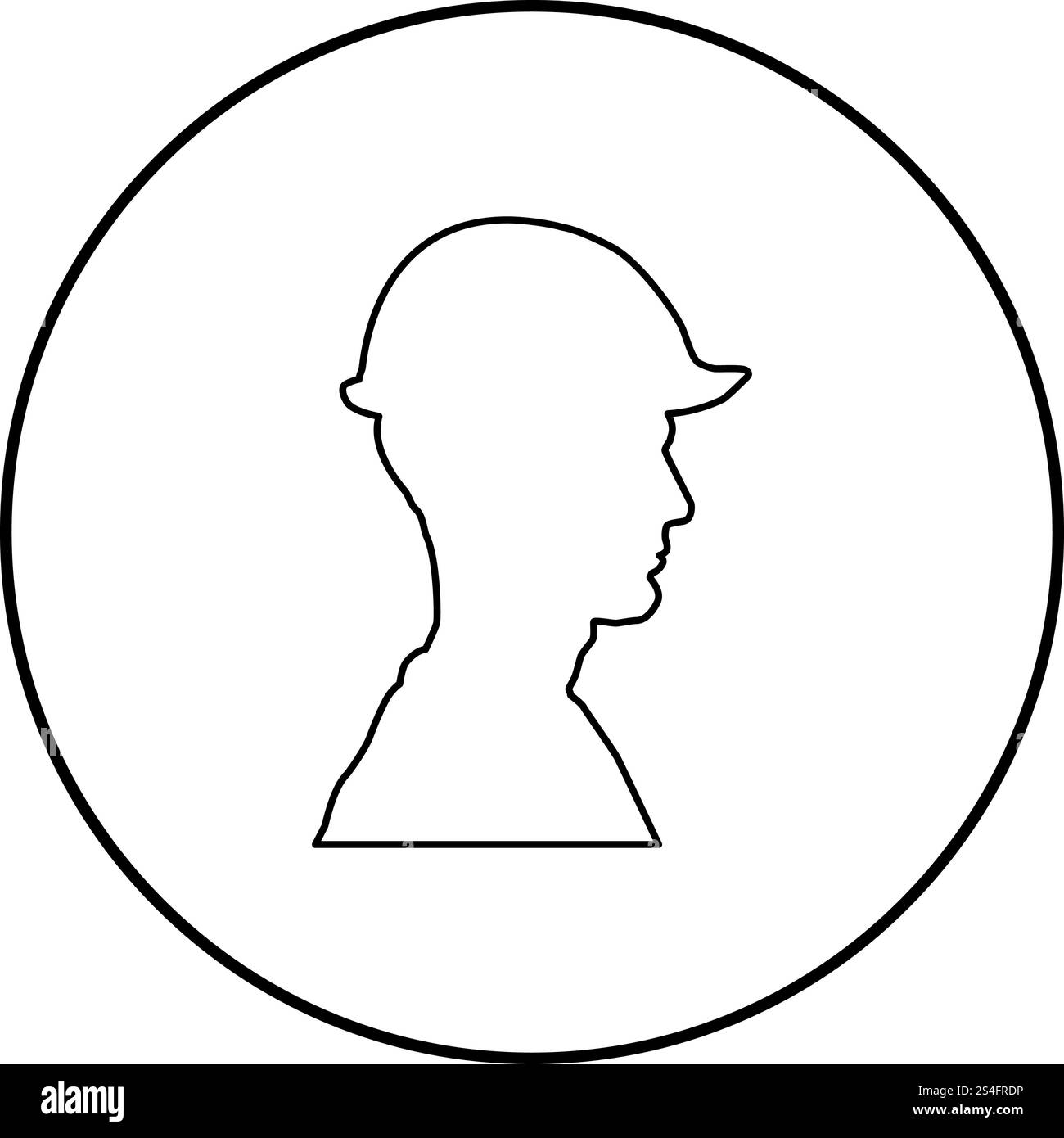 Avatar builder architect engineer in helmet view icon outline black ...