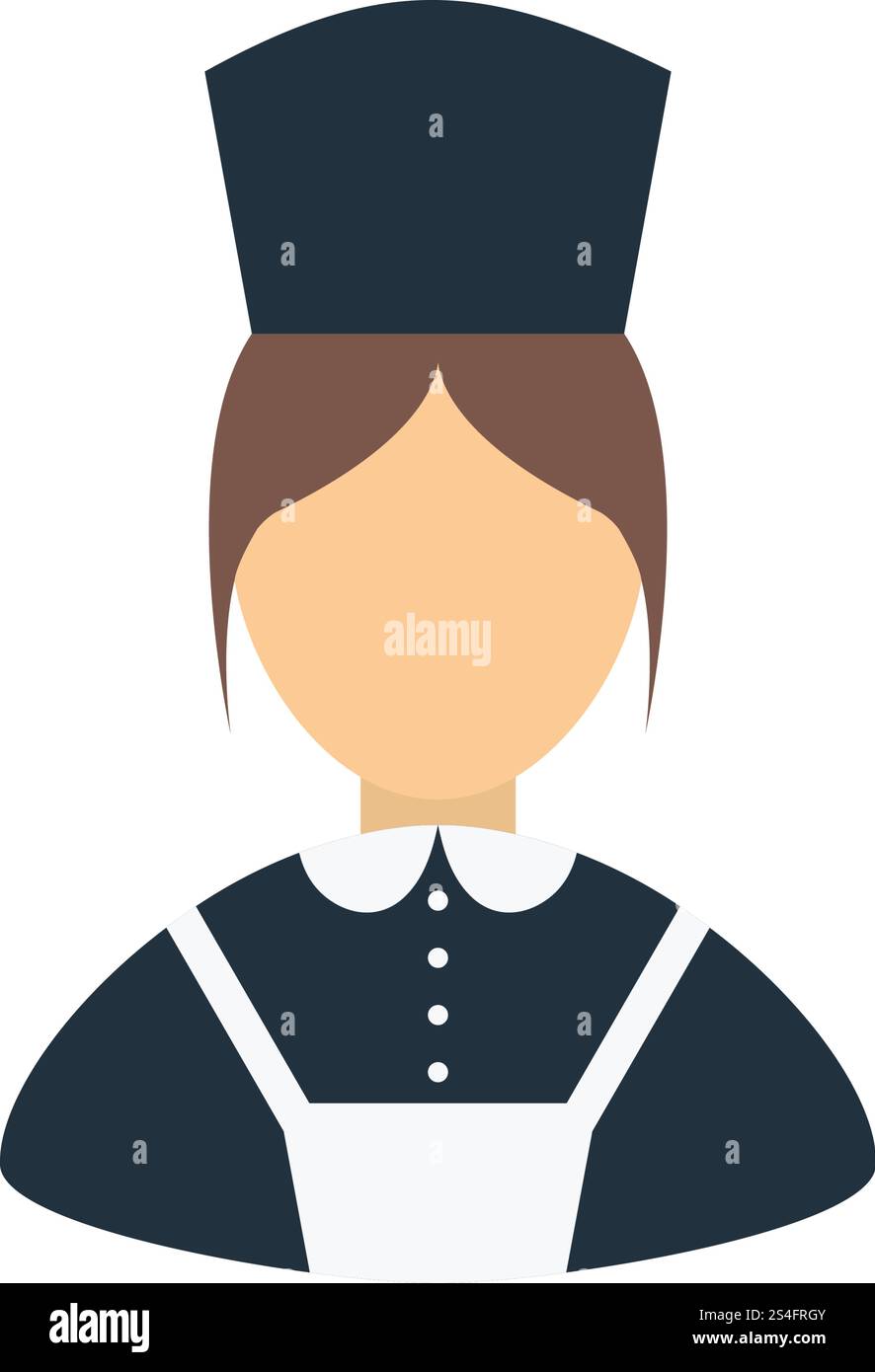 Hotel maid icon. Flat color design. Vector illustration Stock Vector ...