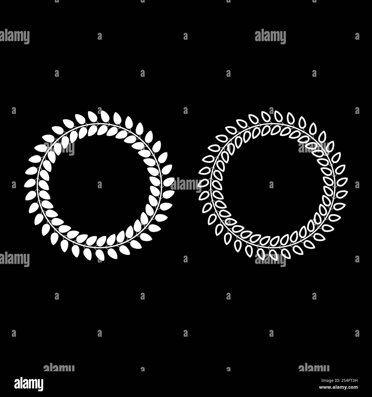 Floral circle Wreath of leaves Round floral frames Floral border icon ...