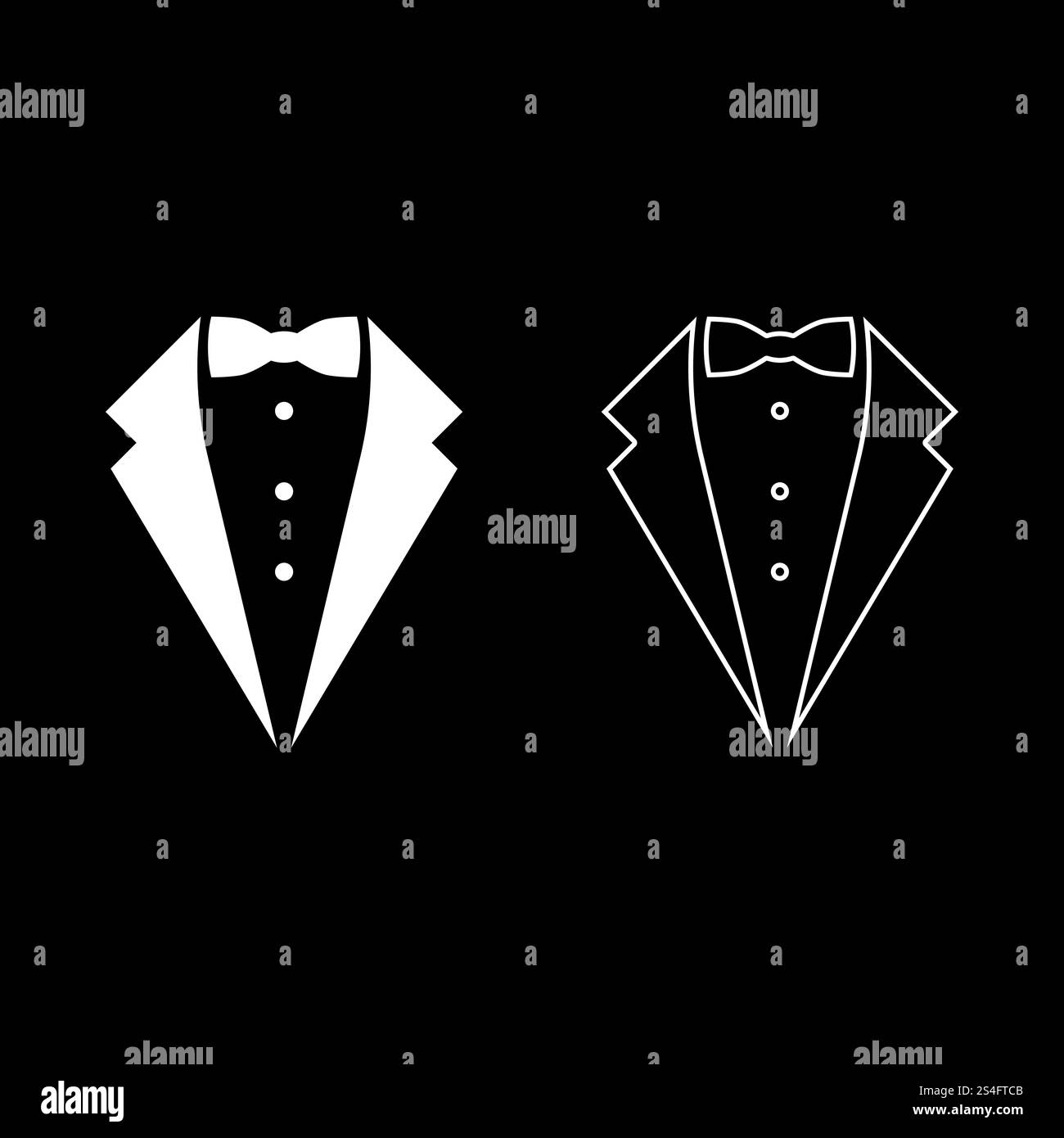 Symbol service dinner jacket bow Tuxedo concept Tux sign Butler ...