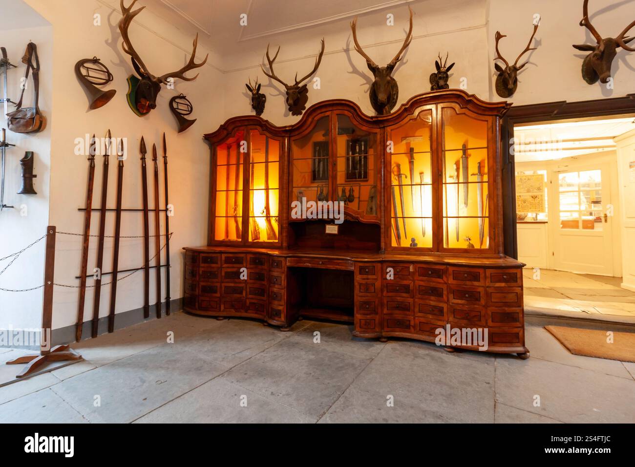 MEERSBURG, GERMANY - DECEMBER 7, 2024: Interior of a museum hall in ...