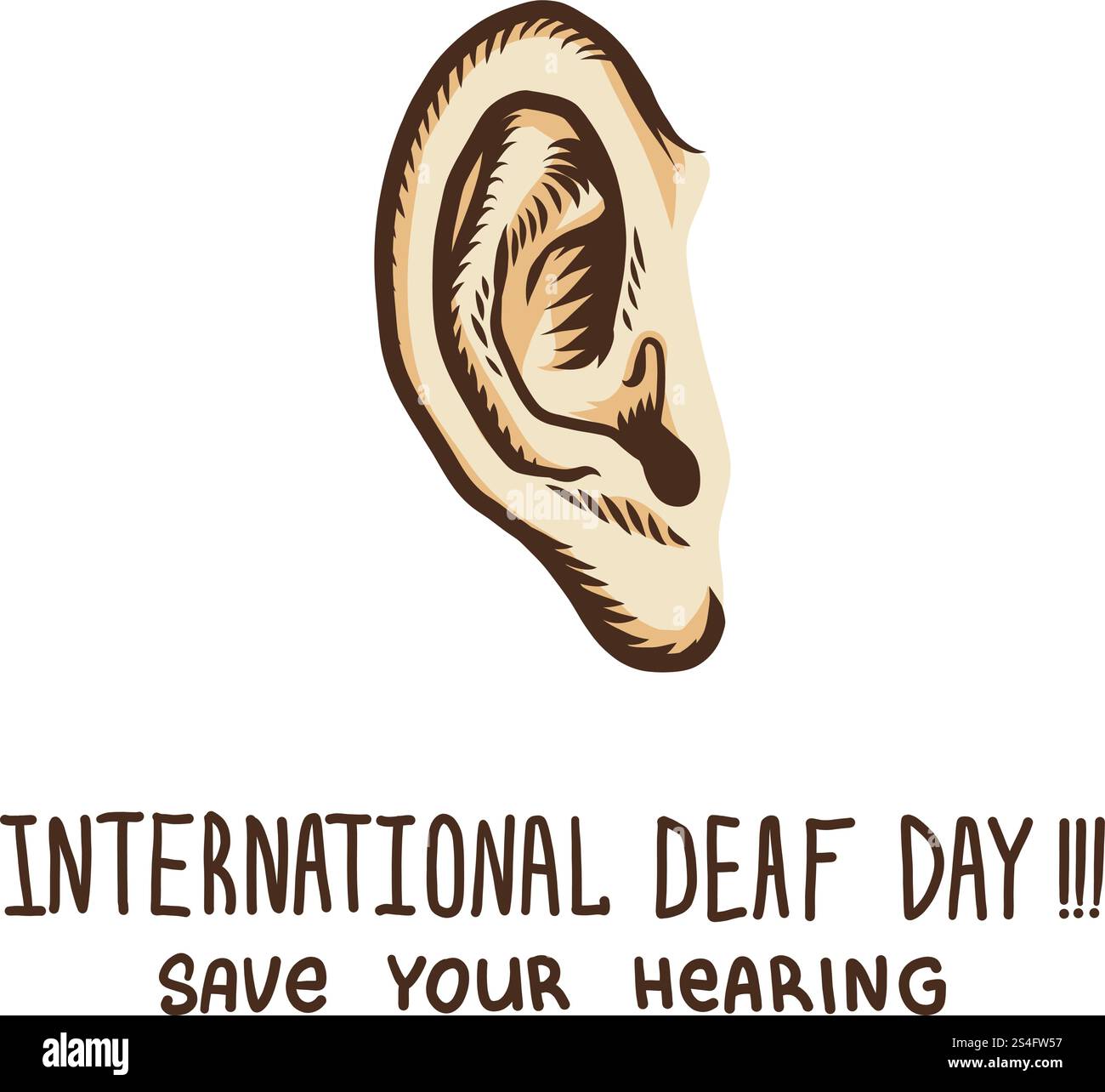 International ear day concept background. Hand drawn illustration of ...