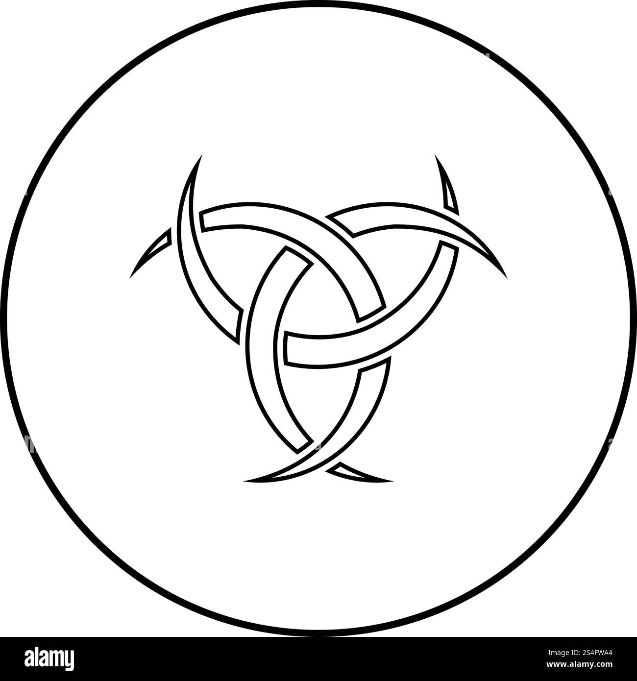 Odin horn paganism symbol icon outline black color vector in circle ...