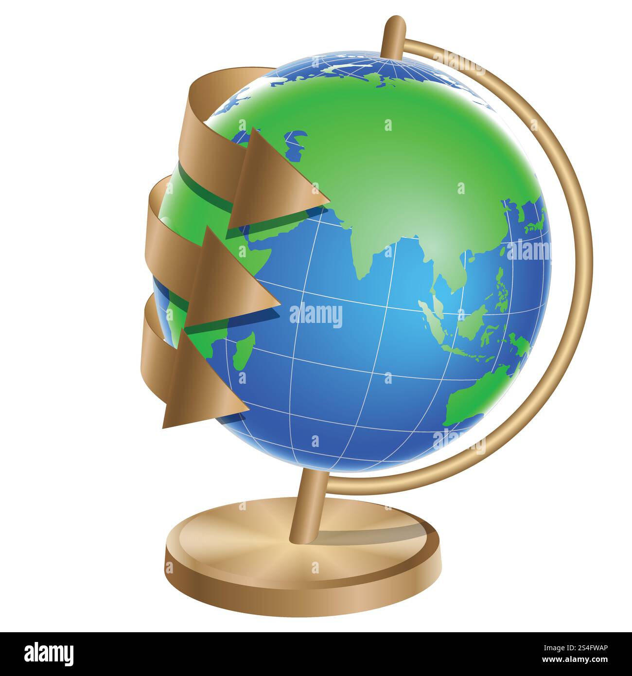 Globe with arrows around on white background Stock Vector Image & Art ...