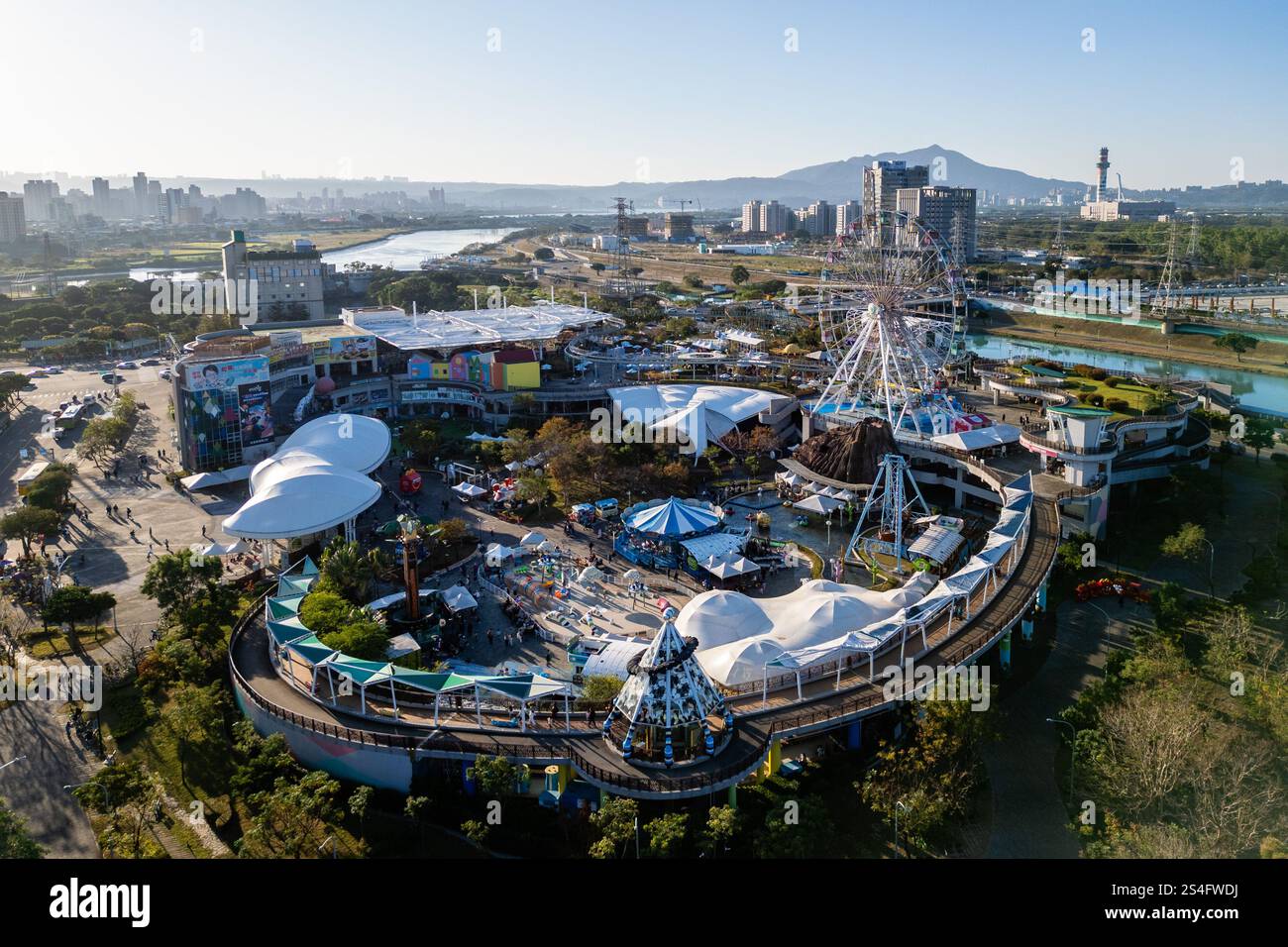 January 12, 2025: Aerial view of Taipei Children Amusement Park in ...