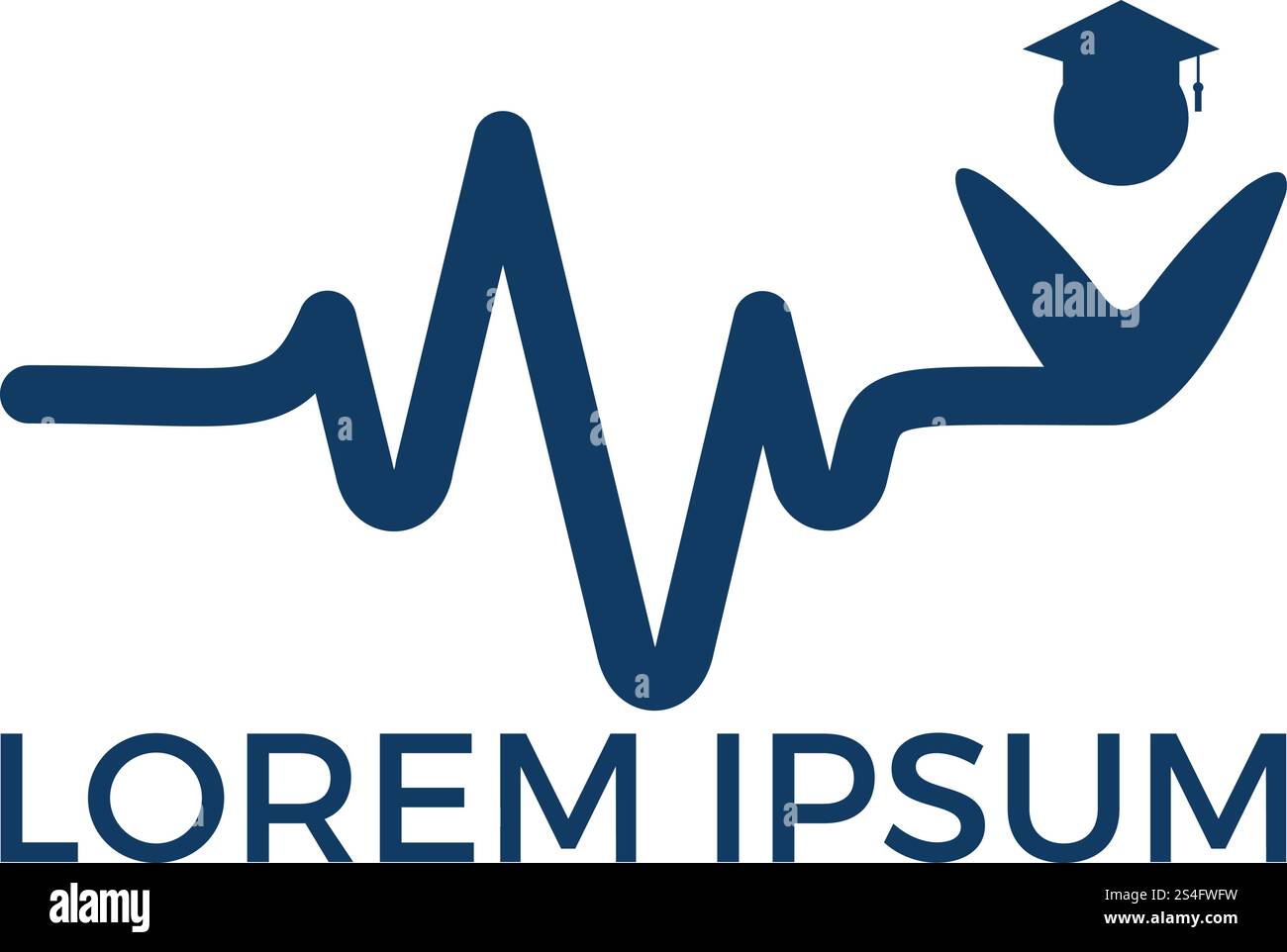 Student with heartbeat line icon vector. Healthcare Learning Symbol ...