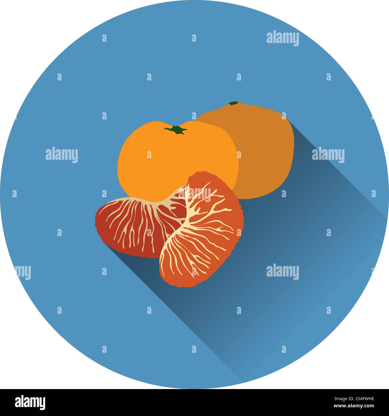 Flat design icon of Mandarin in ui colors. Vector illustration Stock ...