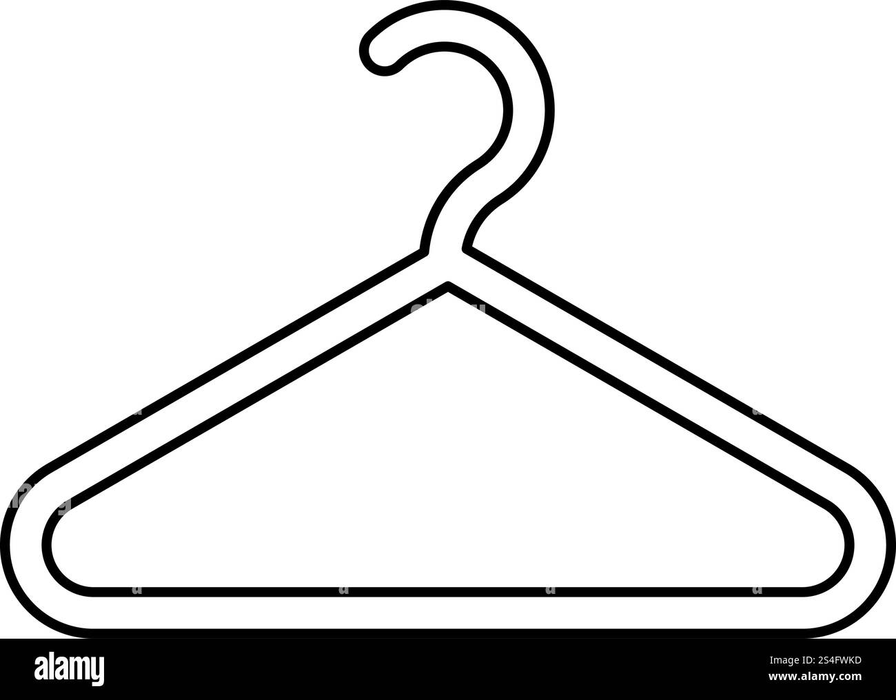 Hanger Clothes hanger icon black color outline vector illustration flat ...