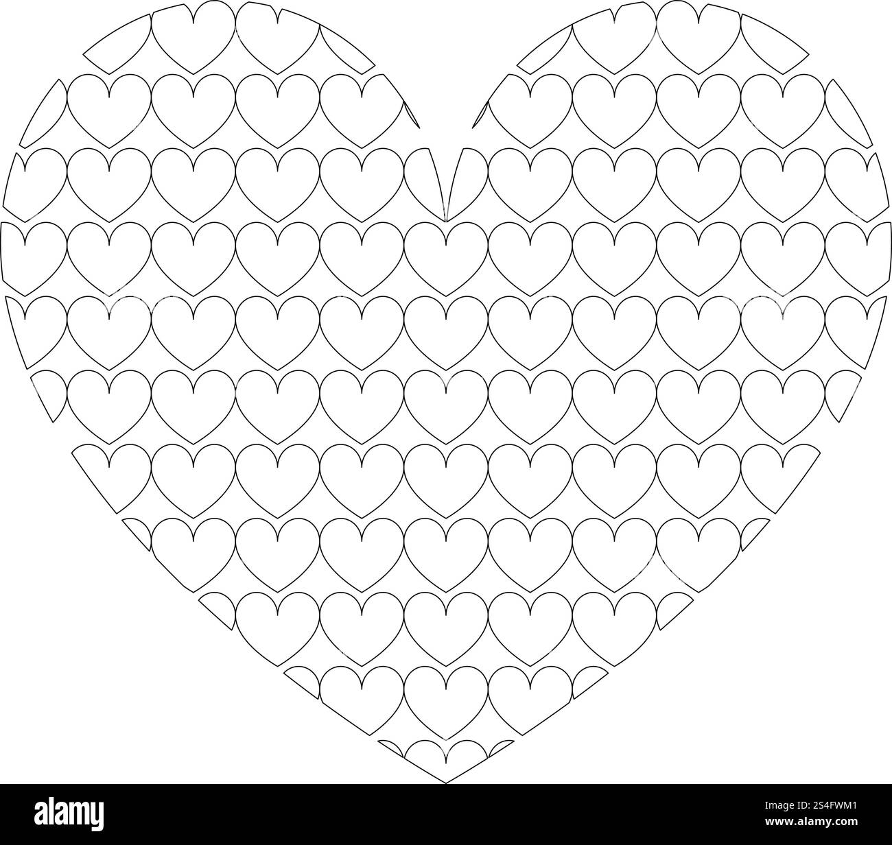 Heart with hearts inside Heart pattern in heart icon black color ...