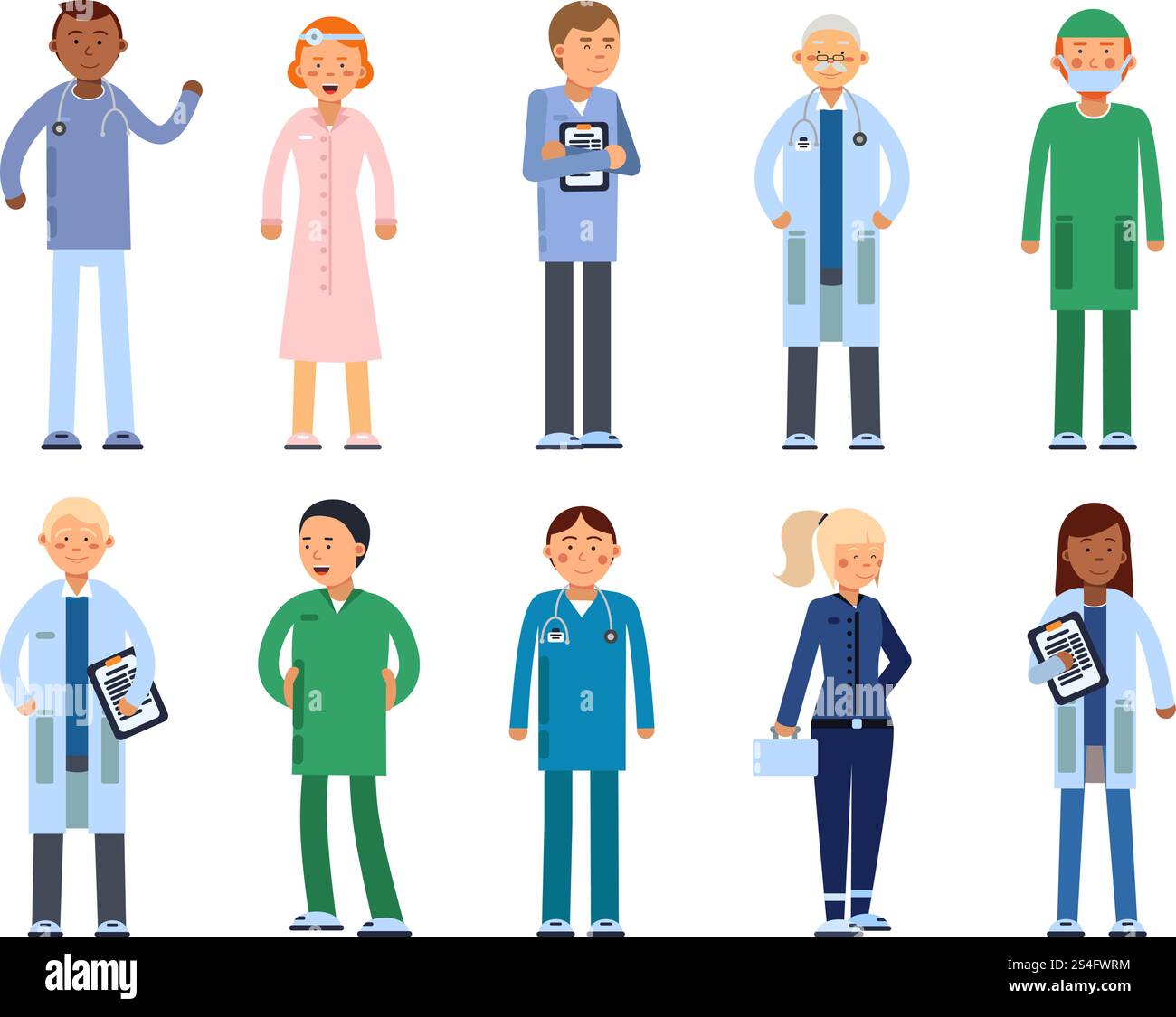 Healthcare people in hospital. Pharmacist, doctor, nurse and other ...
