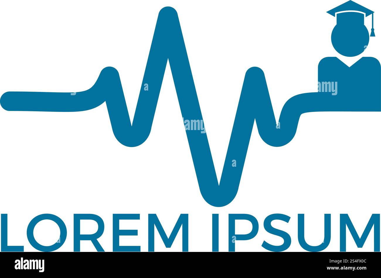 Student with heartbeat line icon vector. Healthcare Learning Symbol ...