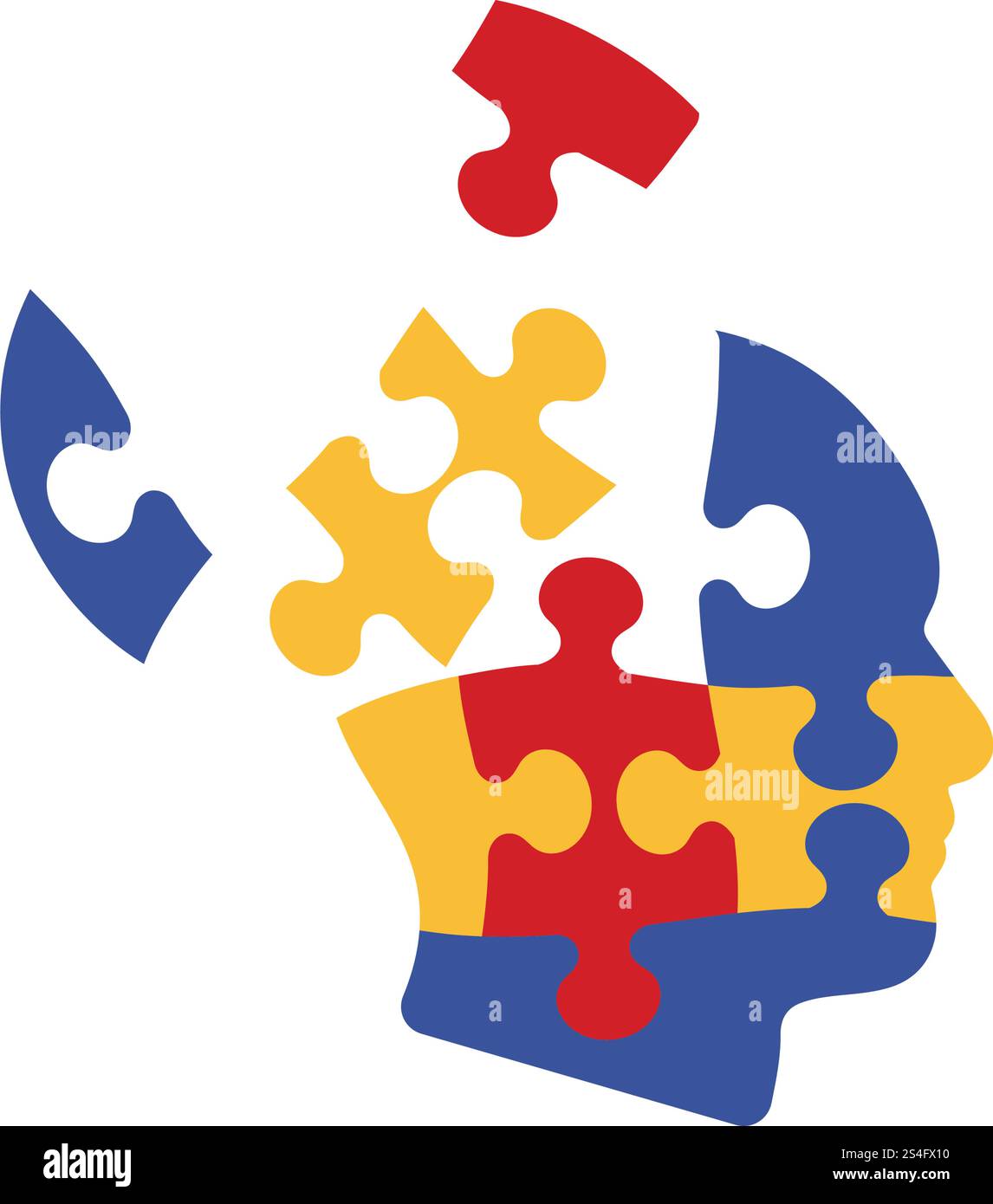 Solution Icon. Head From Puzzles Pieces. Flat color design. Startup ...