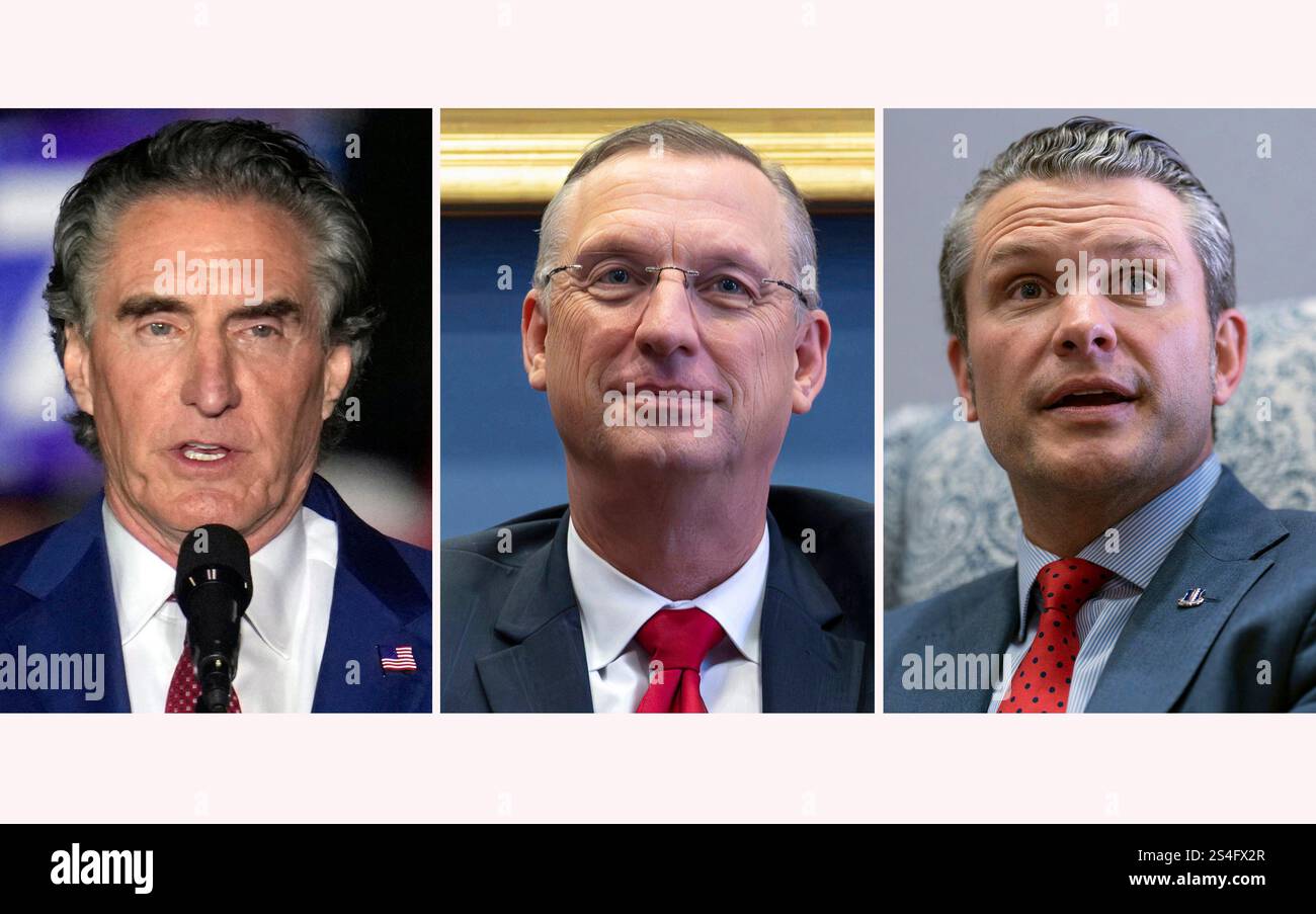 This combination photo of President-elect Donald Trump's nominees who will have confirmation ...