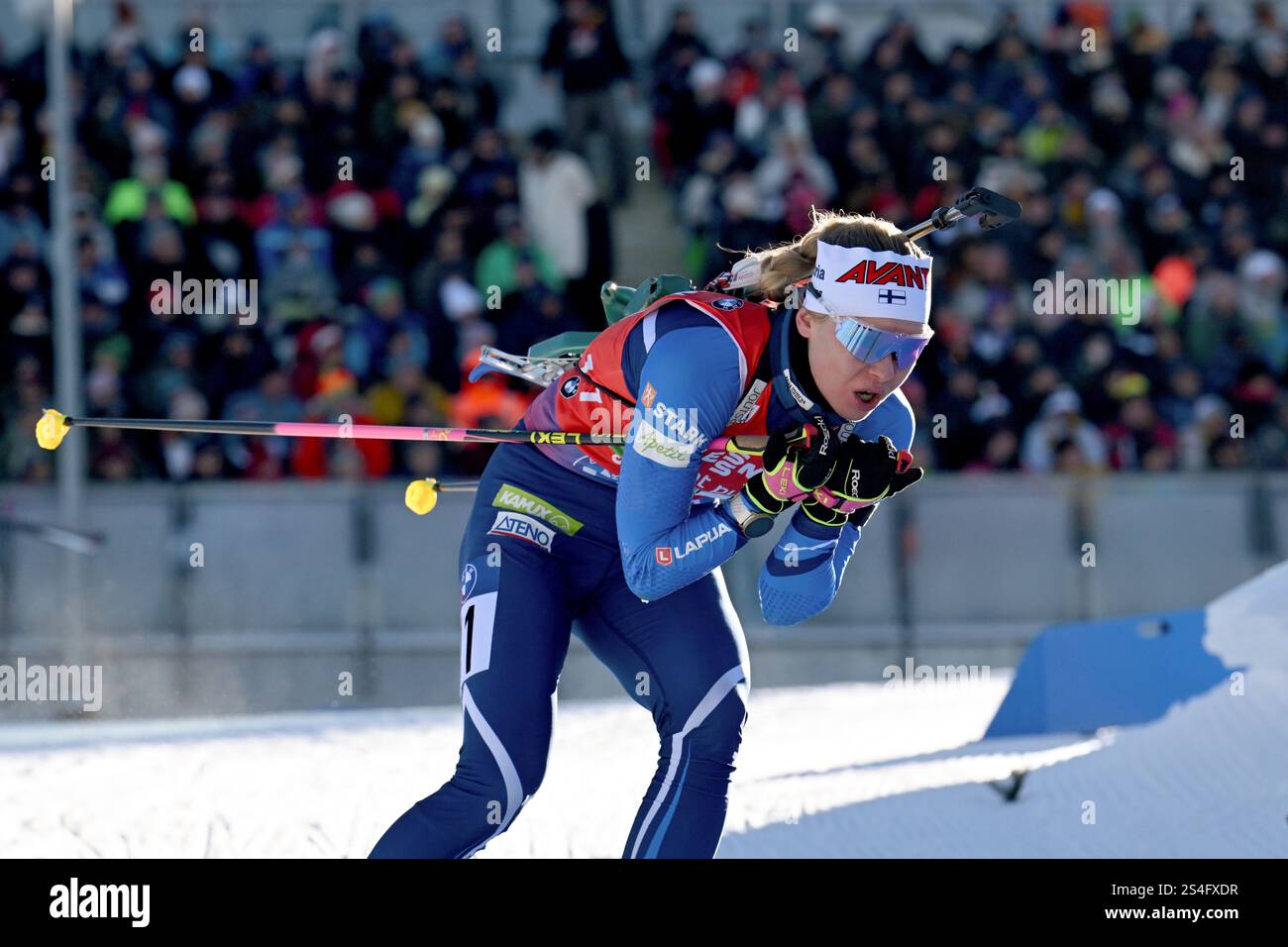 Suvi Minkkinen from Finland in action on the track, during the ...