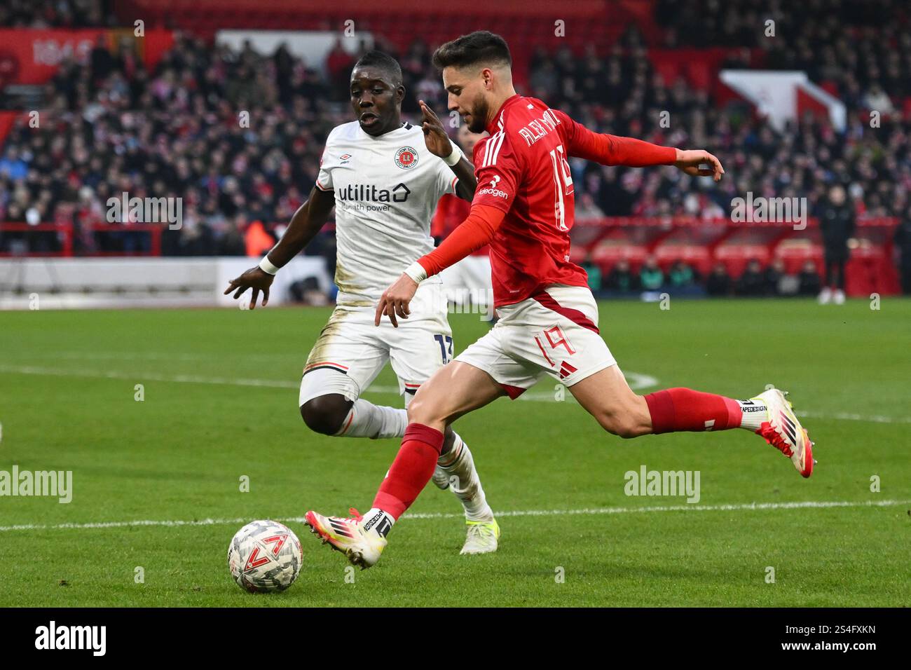 City Ground, Nottingham on Saturday 11th January 2025. Alex Moreno of ...
