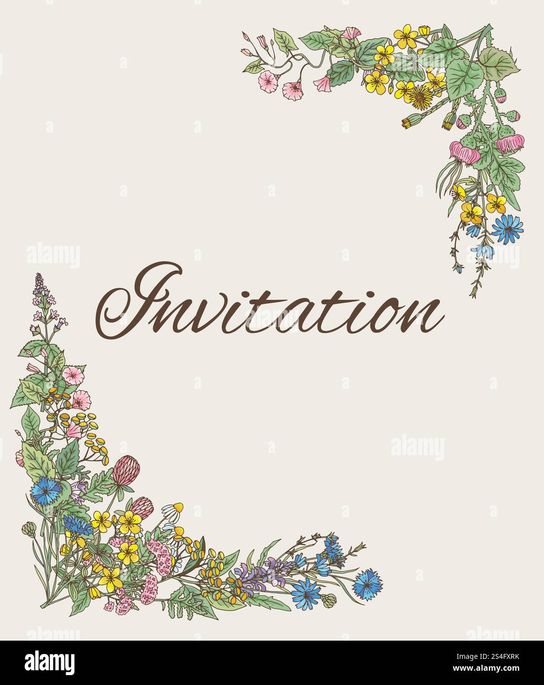 Template for invitation. Card with angular decoration from hand drawn ...