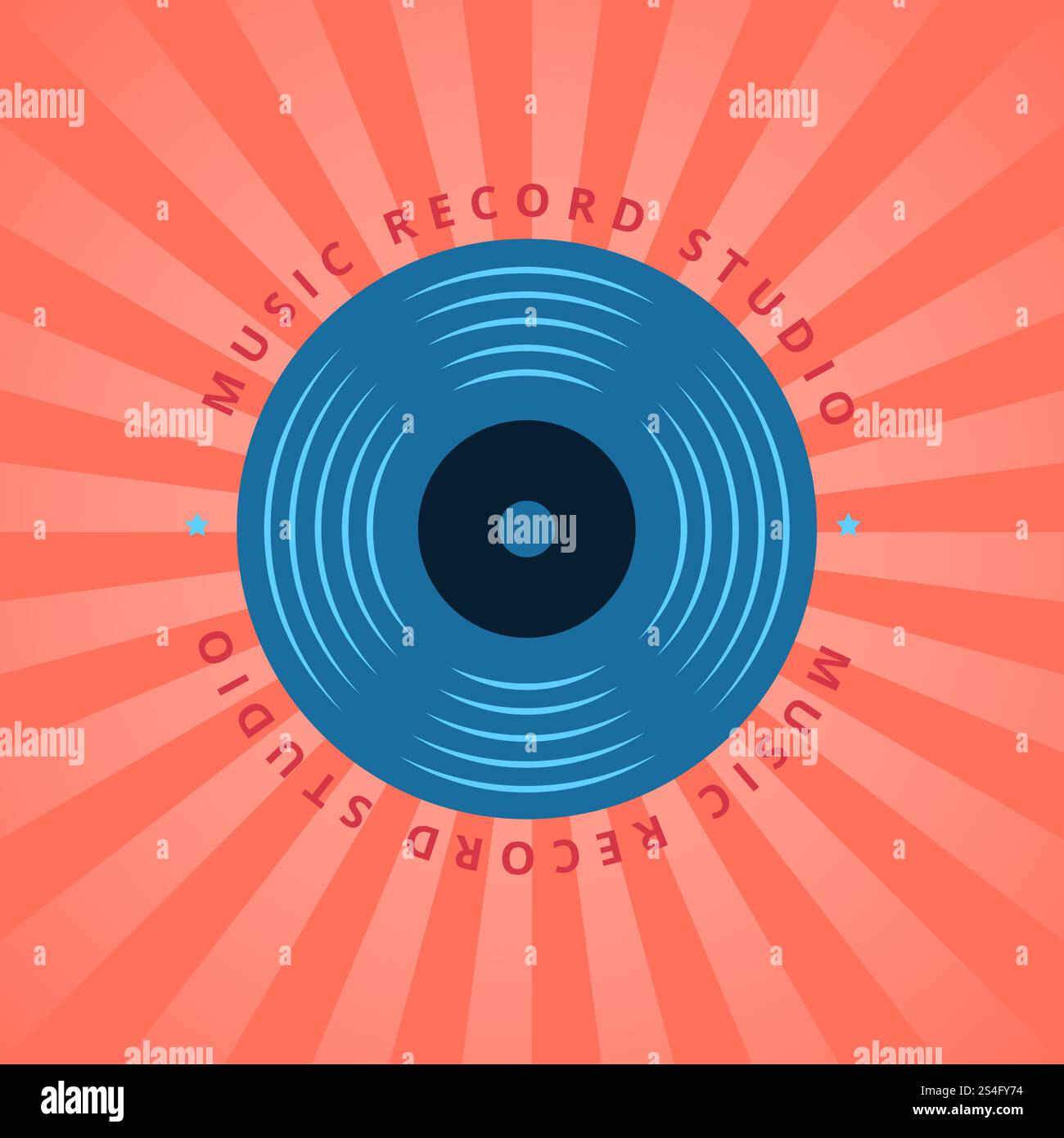 Retro sound record studio, vinyl music shop, club vector logo with ...