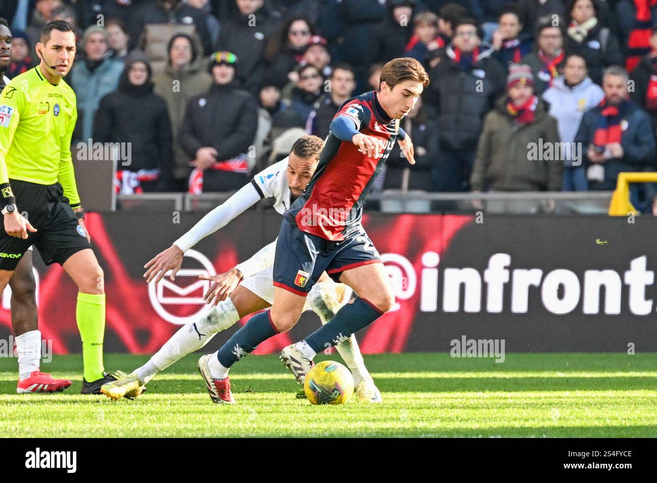 Genova, Italia. 12th Jan, 2025. Genoa's Fabio Miretti in action during ...