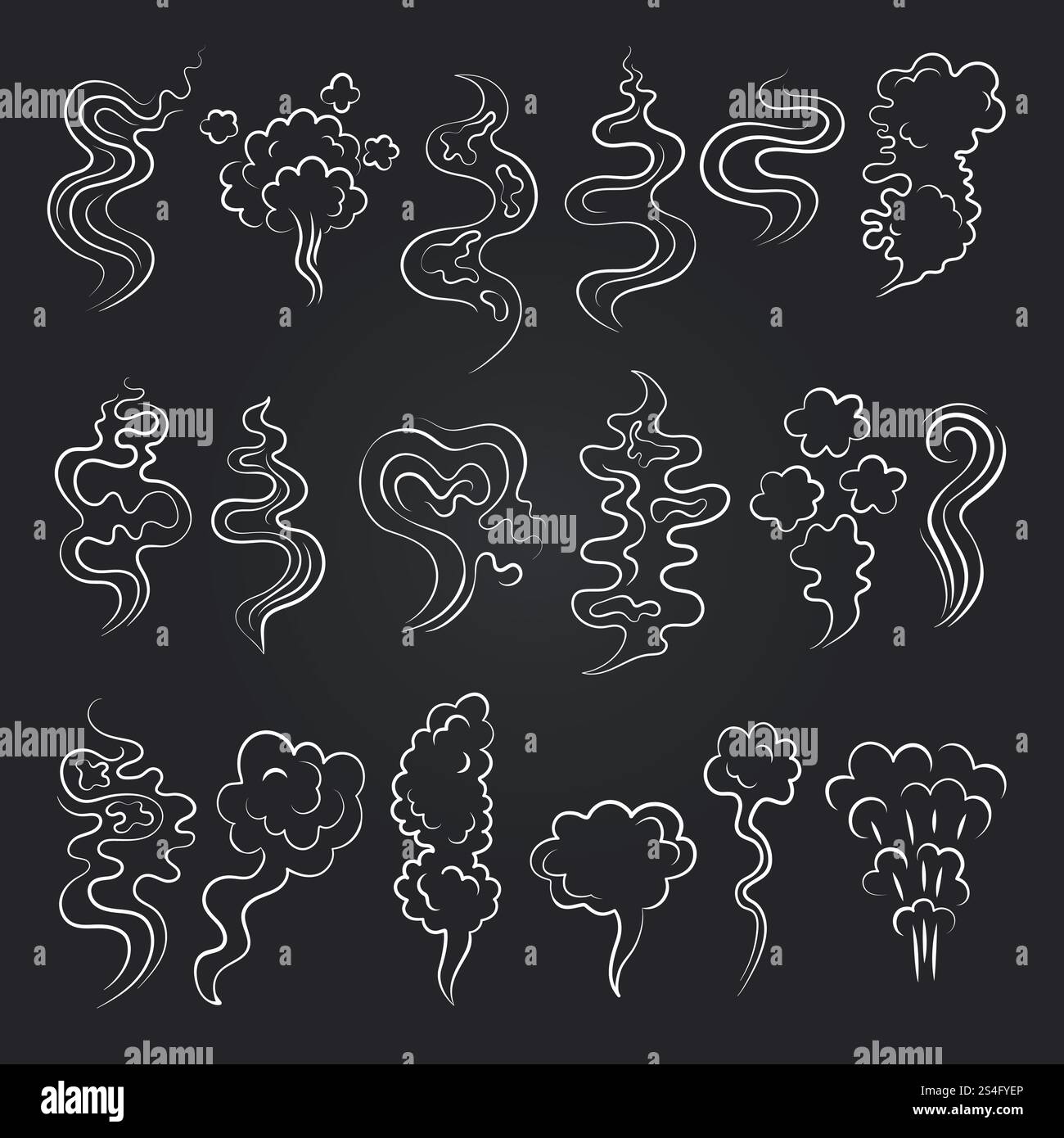 Cartoon pictures of smell and steam. Vapor and aroma illustrations set ...