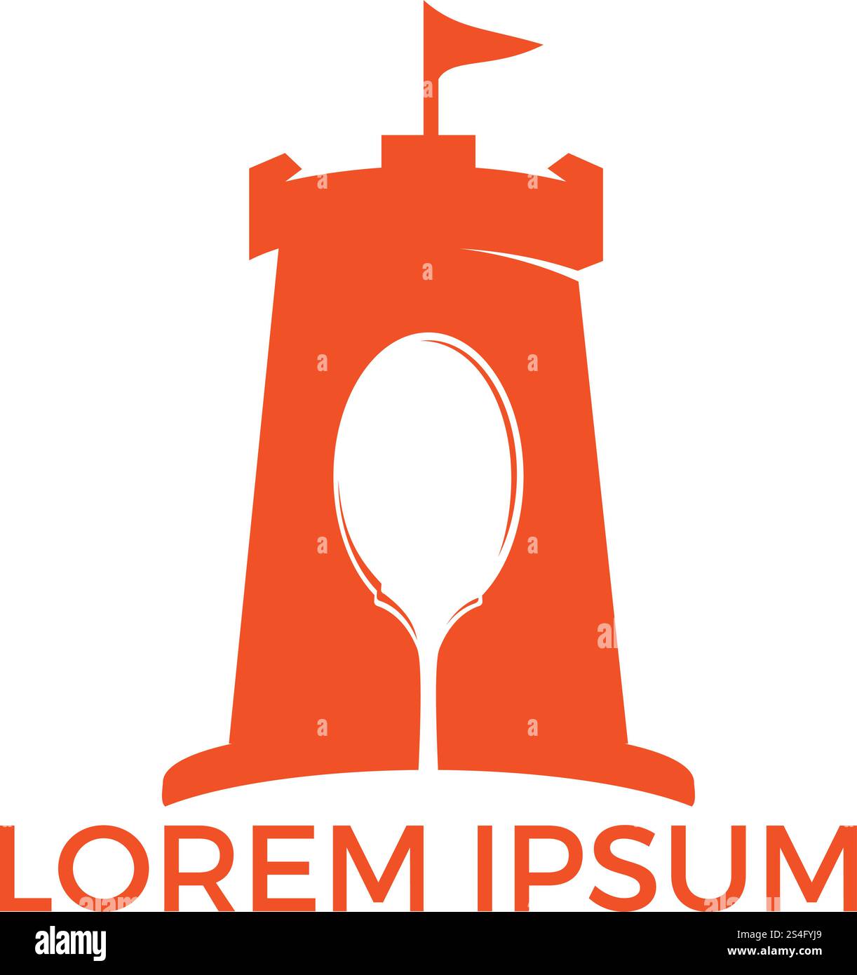 Fort and food sign combination logo concept. Restaurant and cafe logo ...
